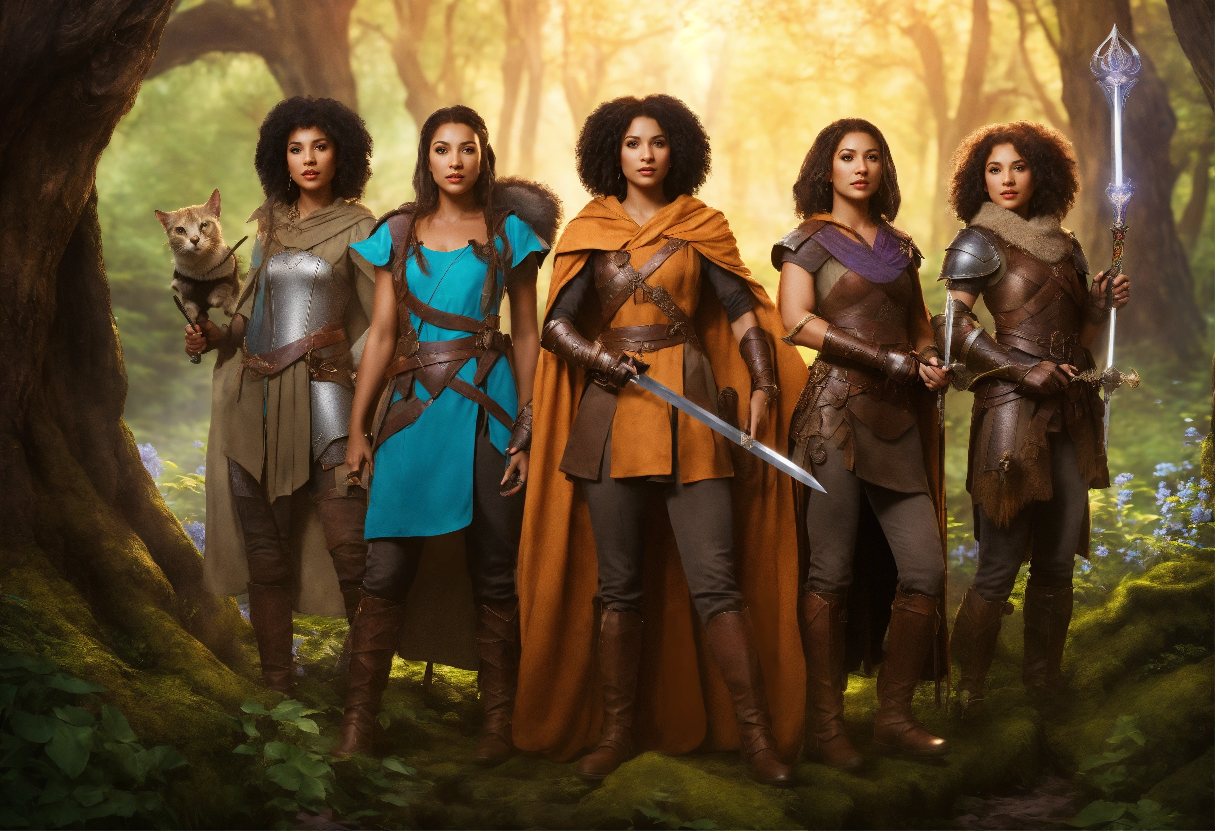 Lexica - Photorealistic Dungeons & Dragons party of 4 proud women ...