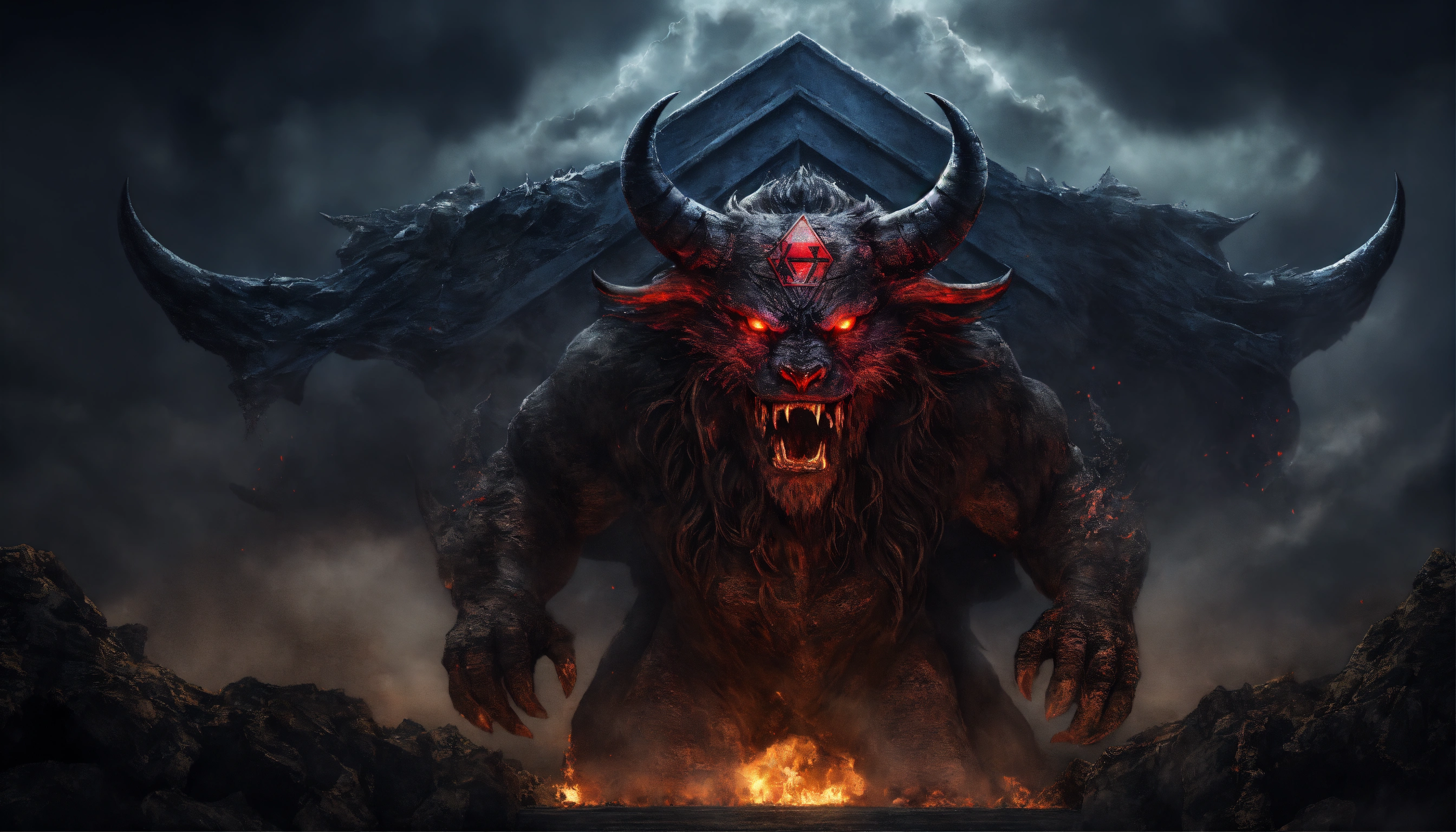 Lexica - Evil demonic Israel flag beast with an armageddon demon ...