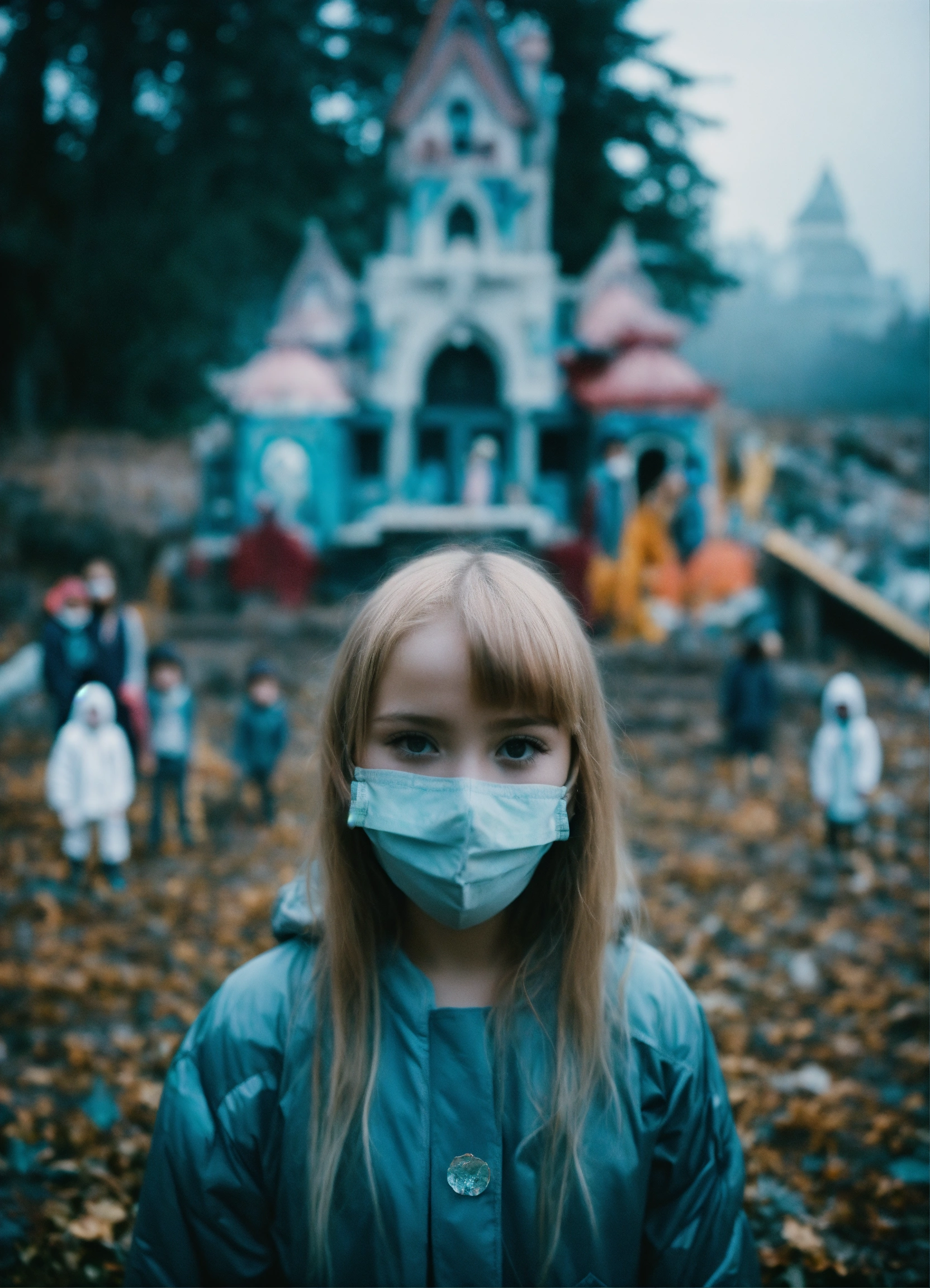 Lexica - Blurry crystal castle in background, analog photography, pale ...