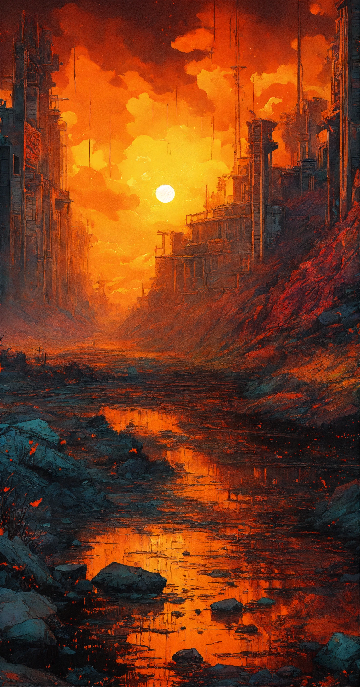 Lexica - Post apocalyptic wasteland. Tee-Shirt Design, Line Art, Black ...