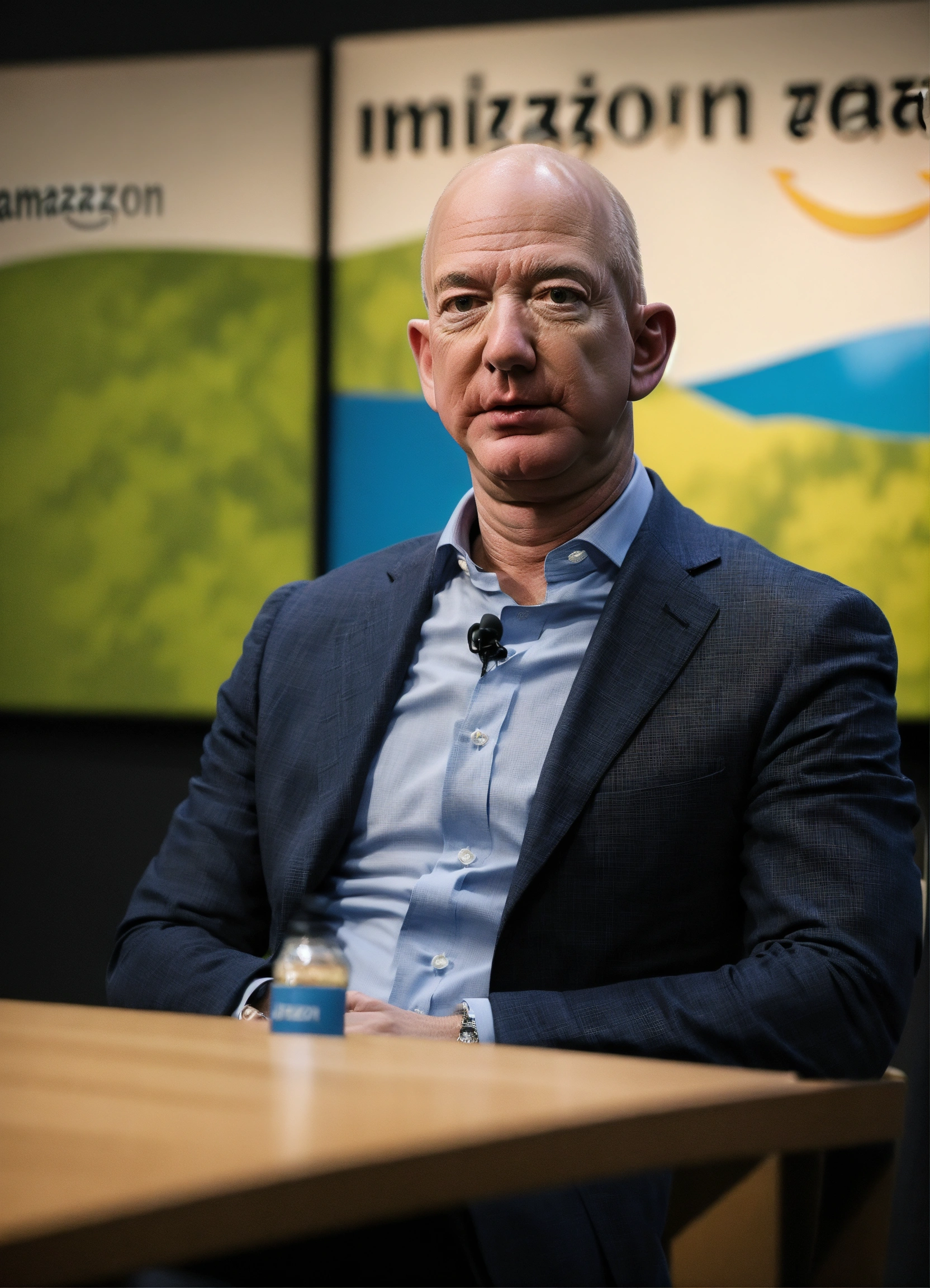 Lexica - Jeff Bezos in conference room in front of Amazon building ...