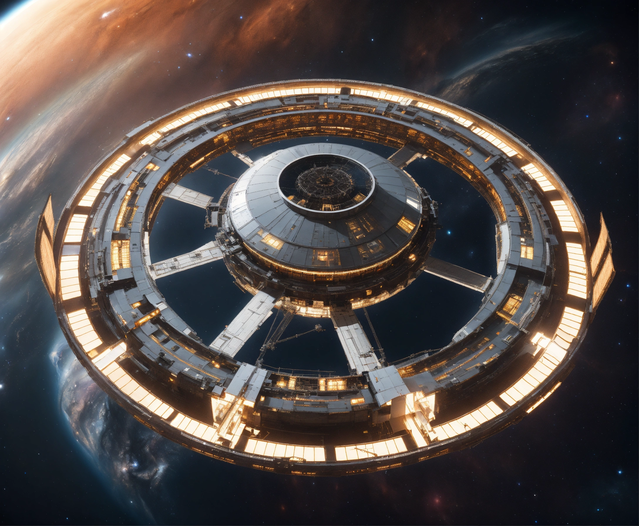 Lexica - A highly realistic photo from a distance view of a futuristic ...