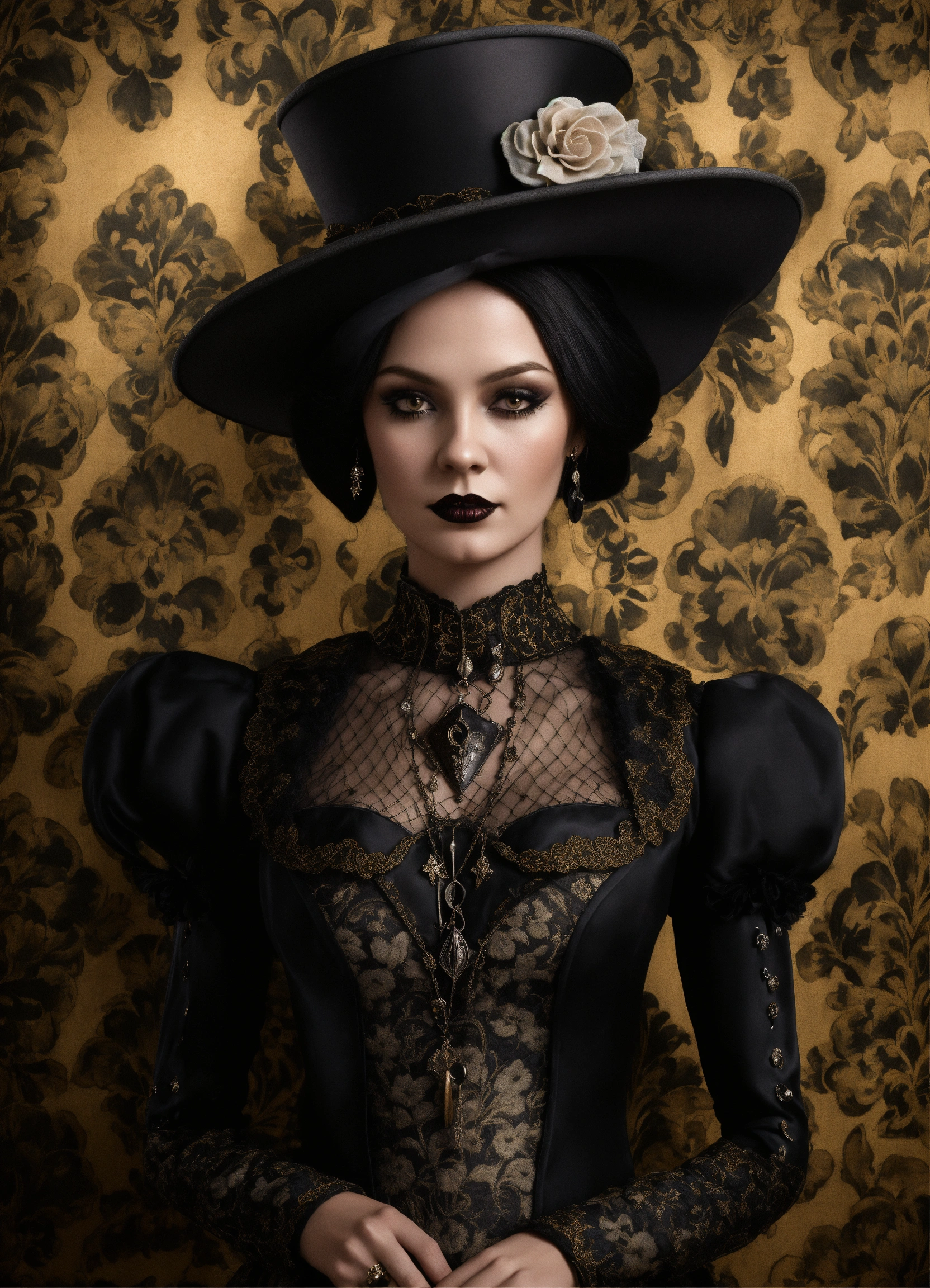 Lexica - Elaborate Gothic 40 year old version of Wednesday Adams queen ...