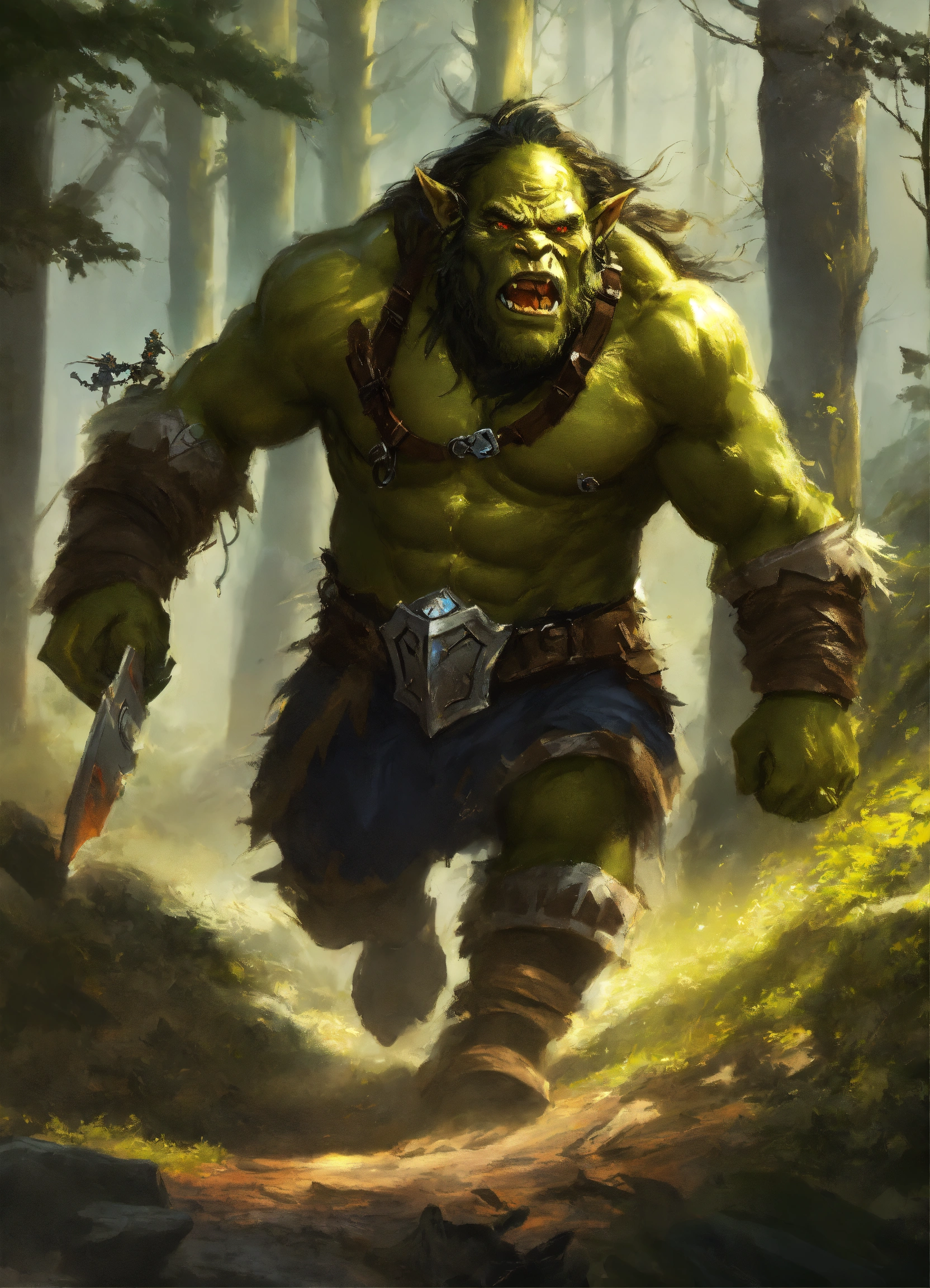 Lexica - Orcs running from the forest concept art