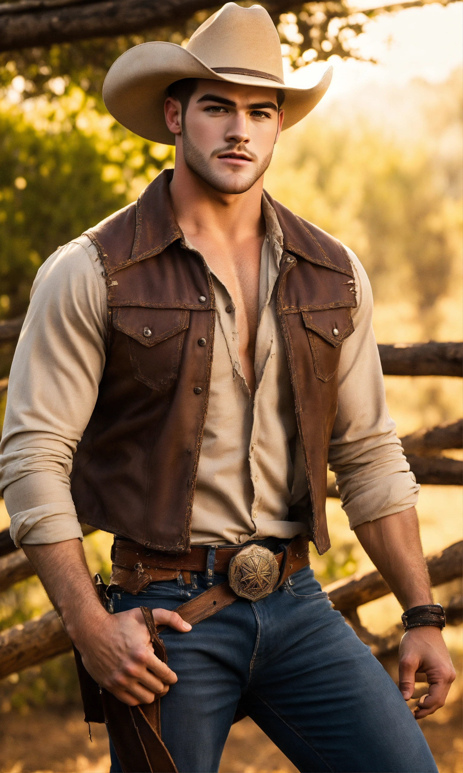 Lexica - Full-body photo of a beautiful masculine fit cody christian as ...