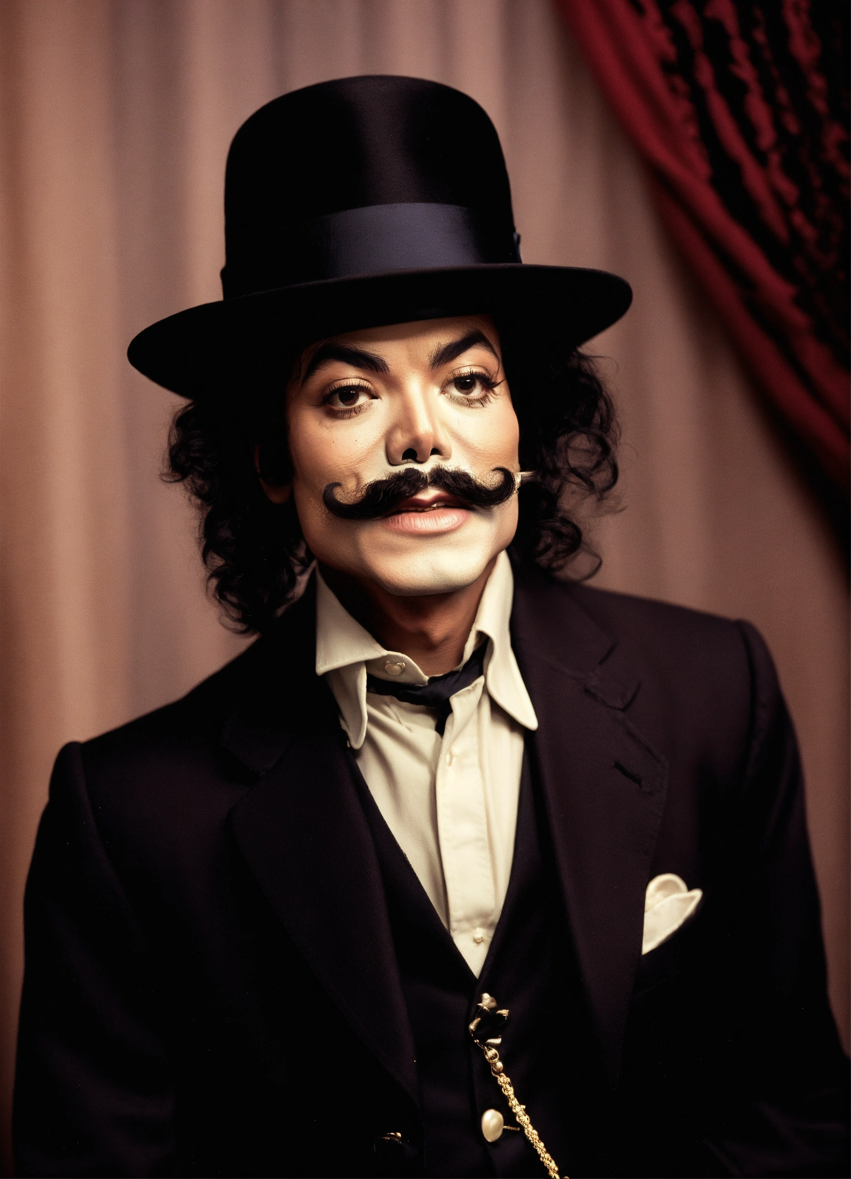 Lexica - Michael jackson disguised as charley chaplin with his moustache