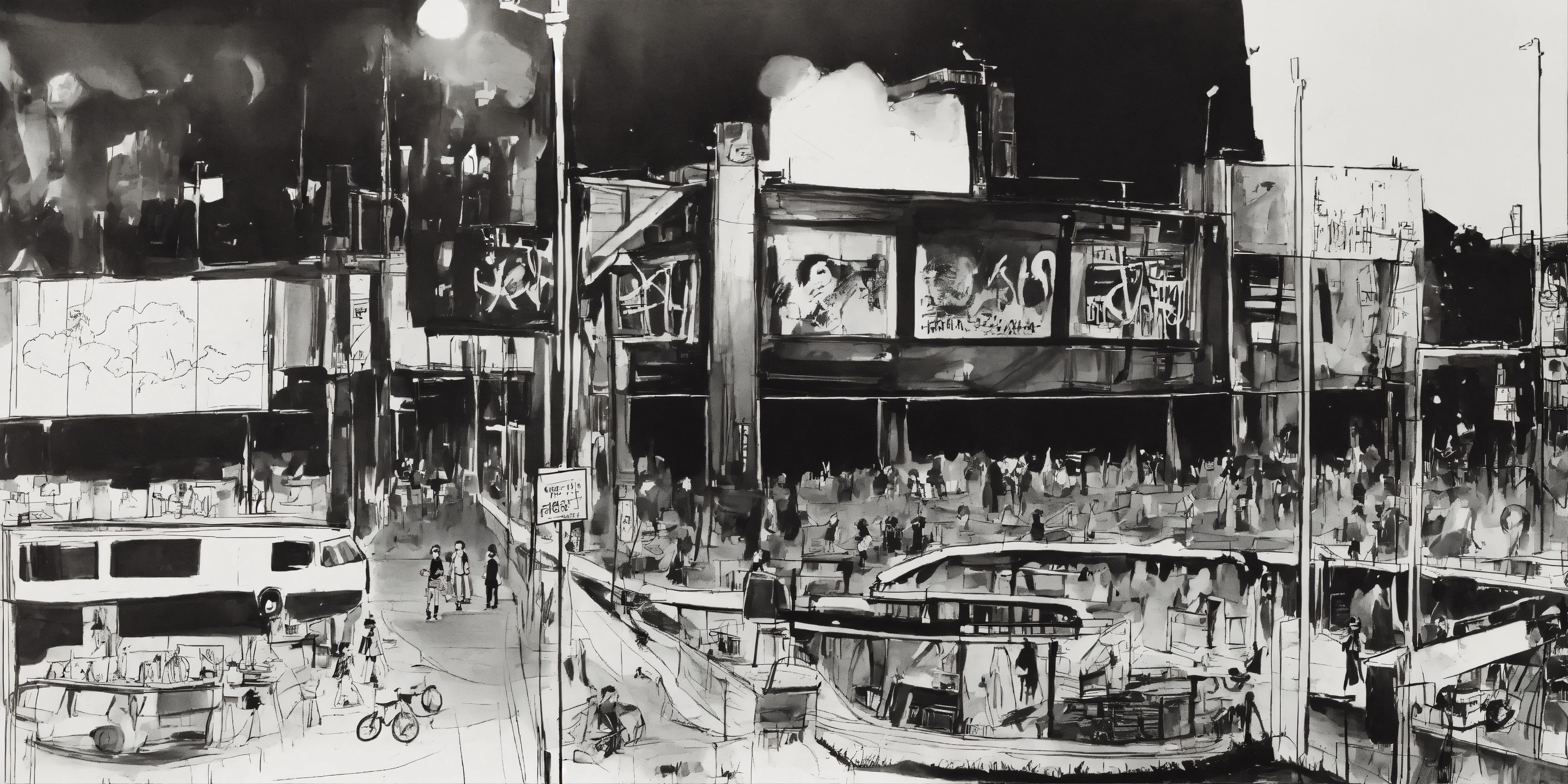 Lexica - A childrensbook like drawing in black and white of Jonathan meese