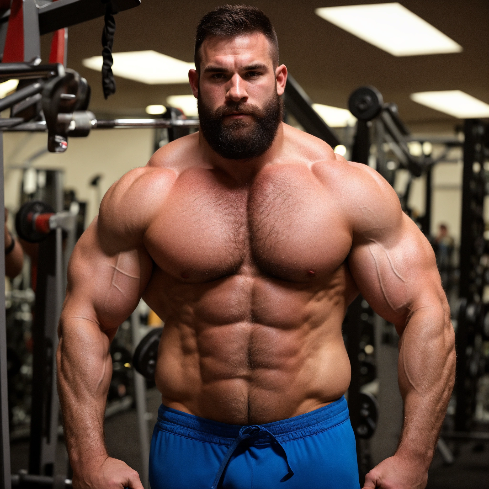 Lexica - 30-year-old hairy Texan man with big muscles, big bodybuilder ...