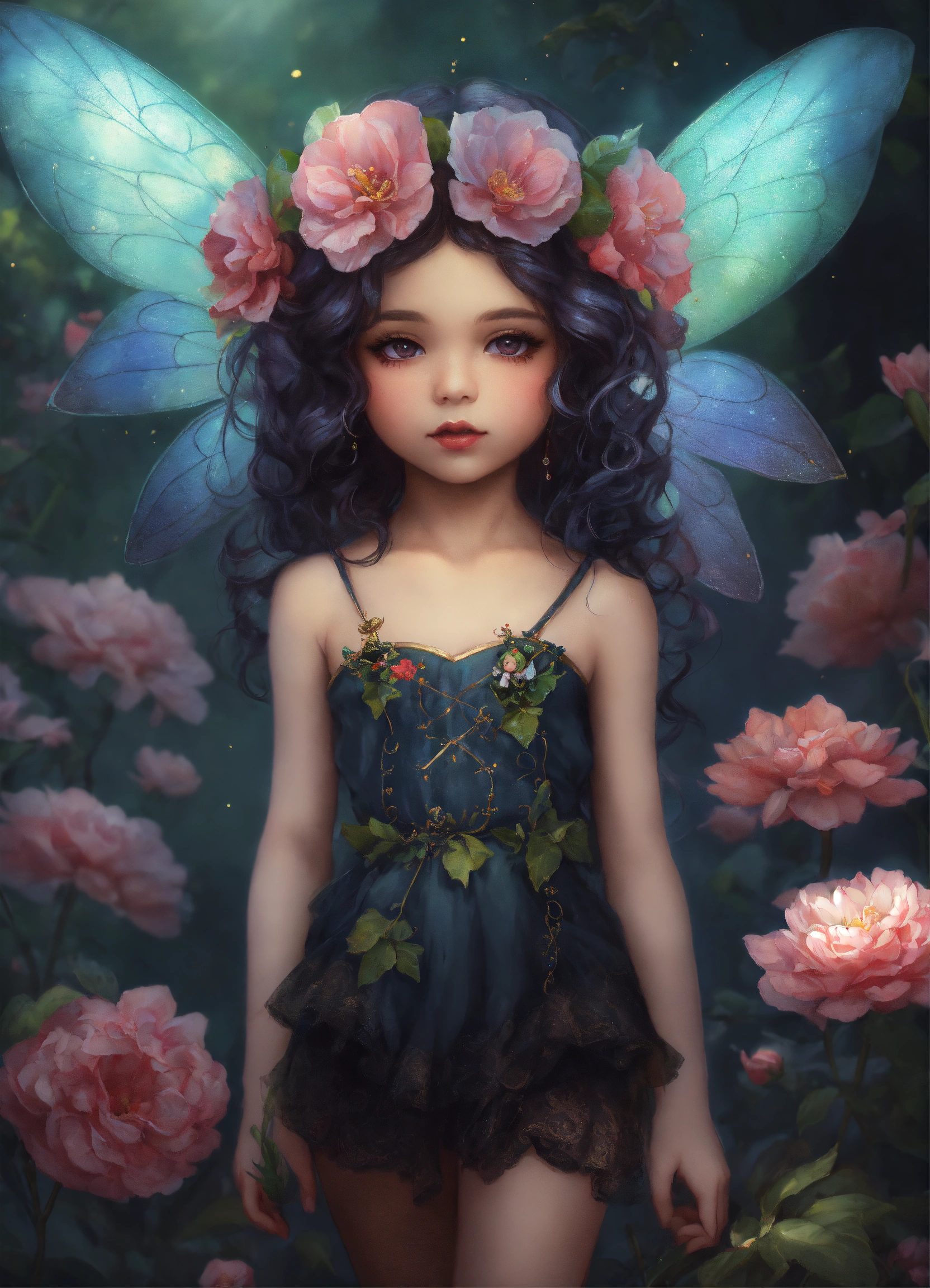 Lexica - Portrait and shot full body of a very cute gothic chibi elf ...