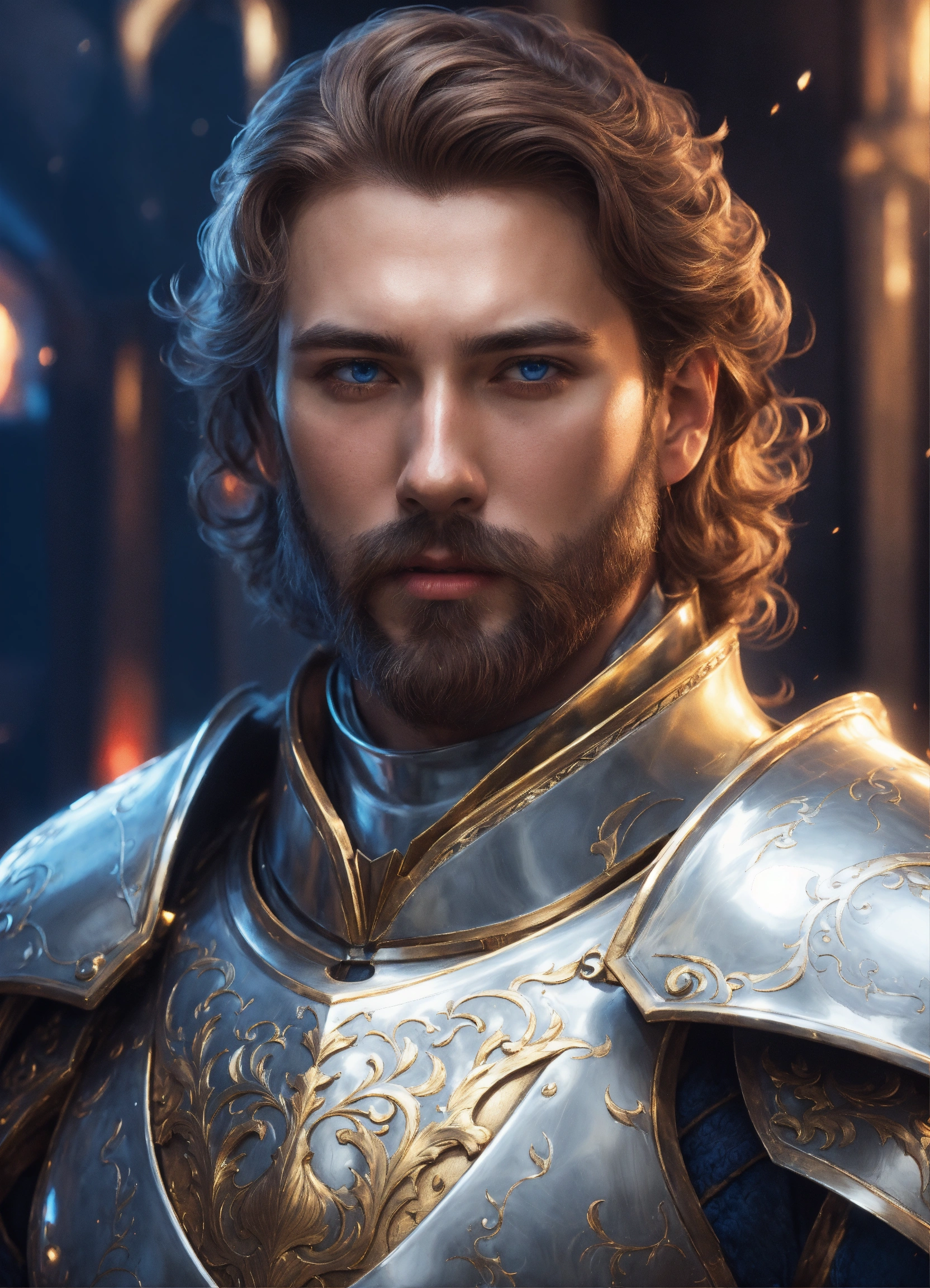 Lexica - Portrait of sir galahad, intricate silver armor, knight ...