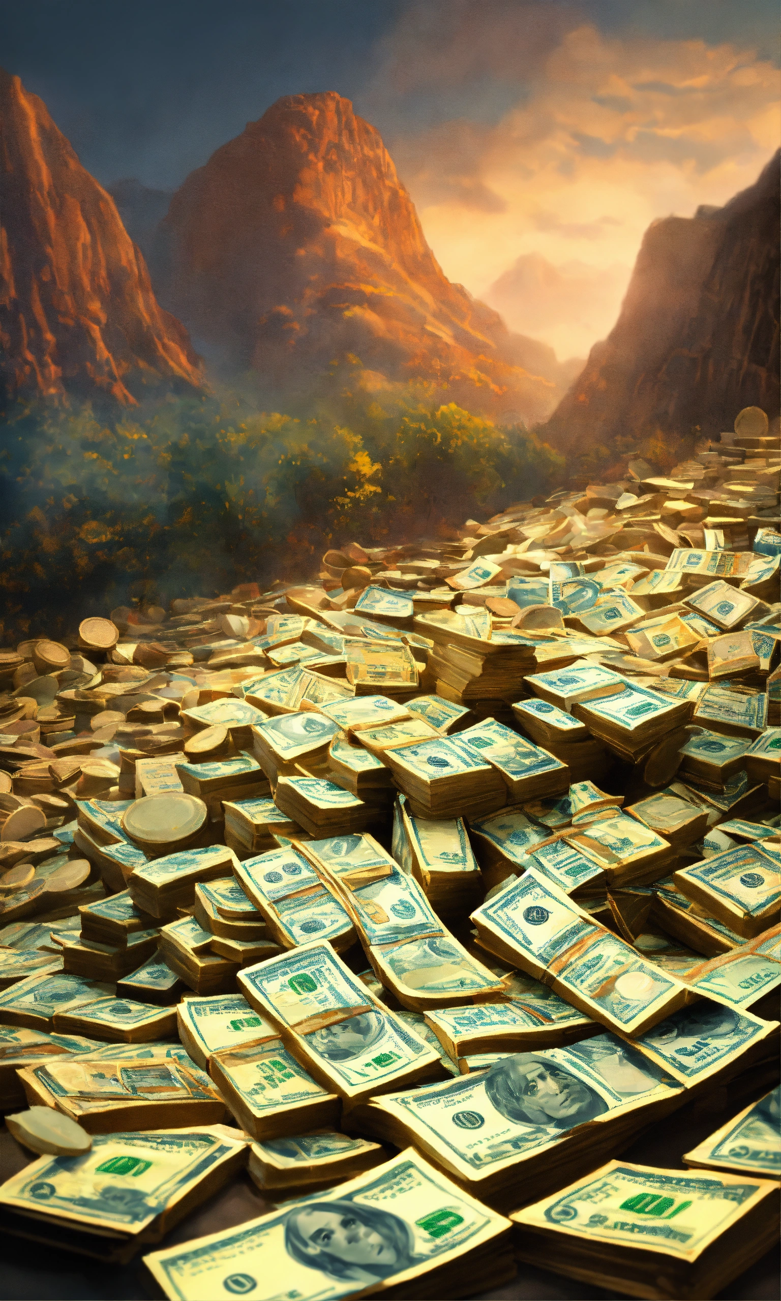 Lexica - A lot of money, hyper realistic.