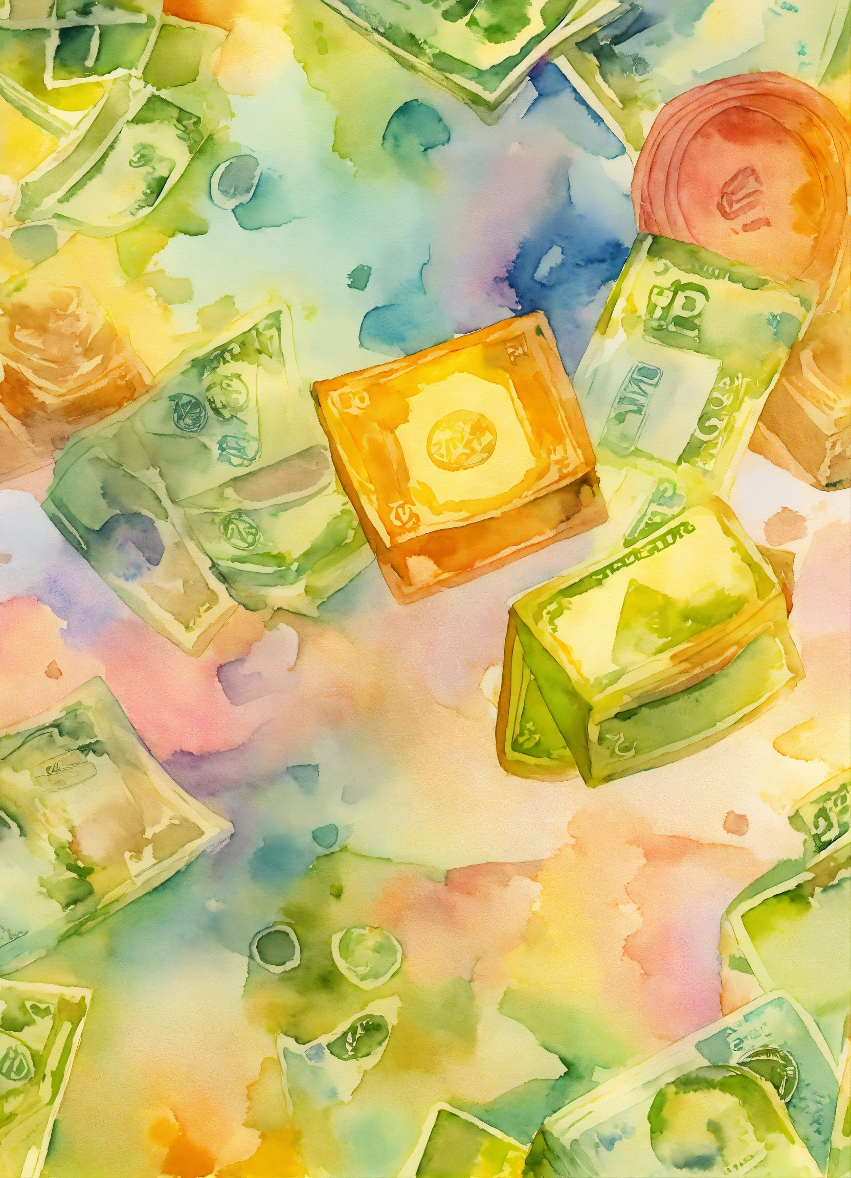 Lexica - Money background watercolor style