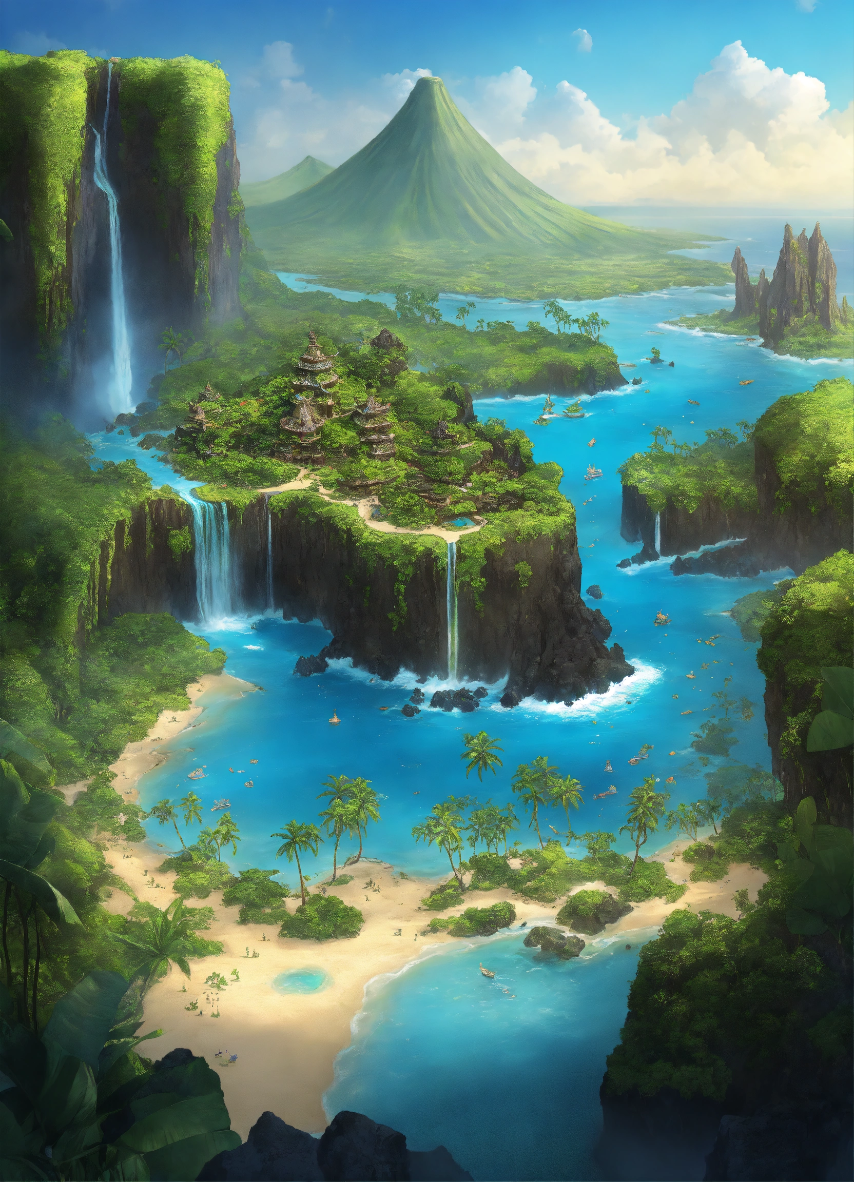 Lexica - A fantasy map of a string of islands inspired by Hawaii with a ...