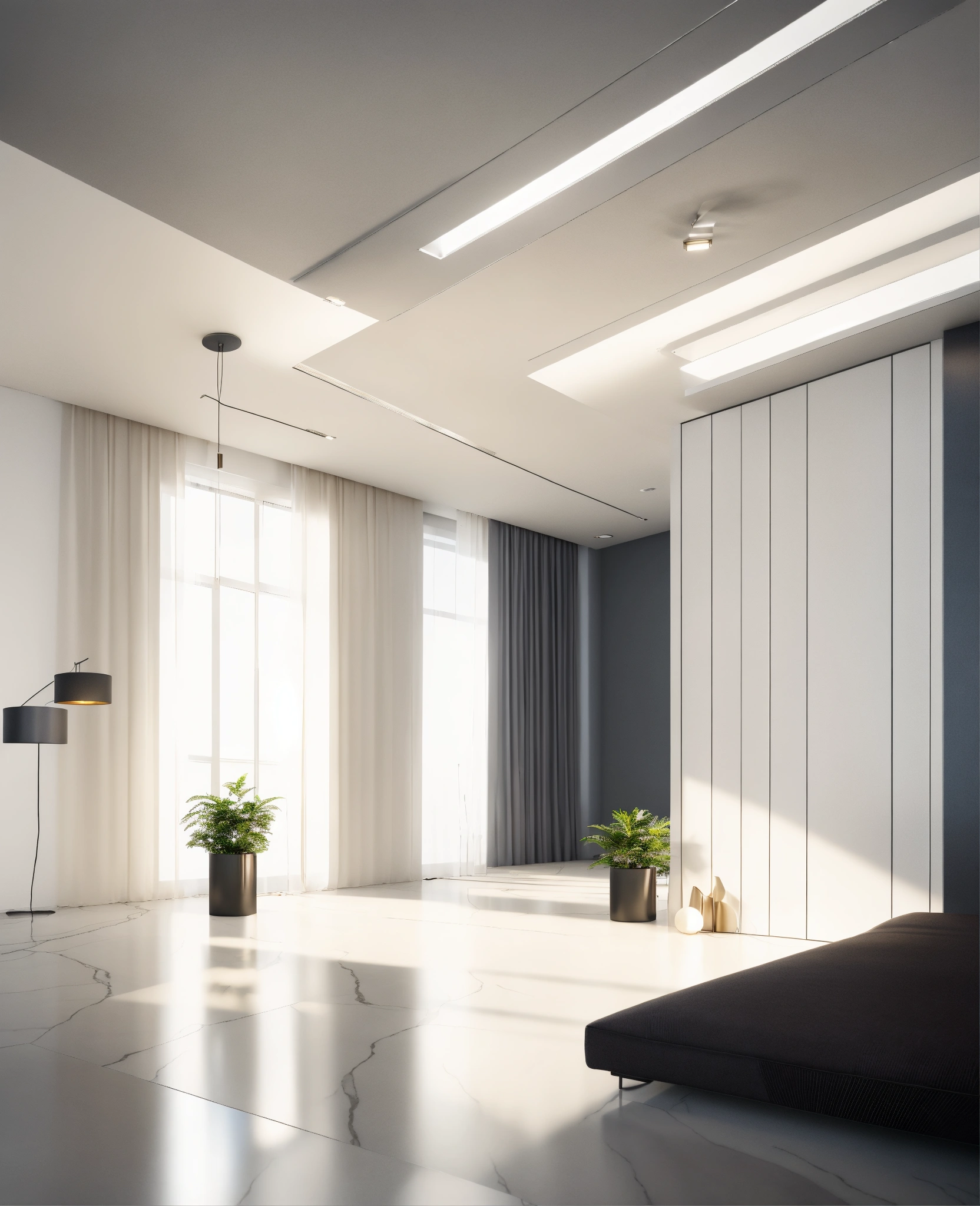 Lexica - Generate a highly realistic image of a completely empty room ...