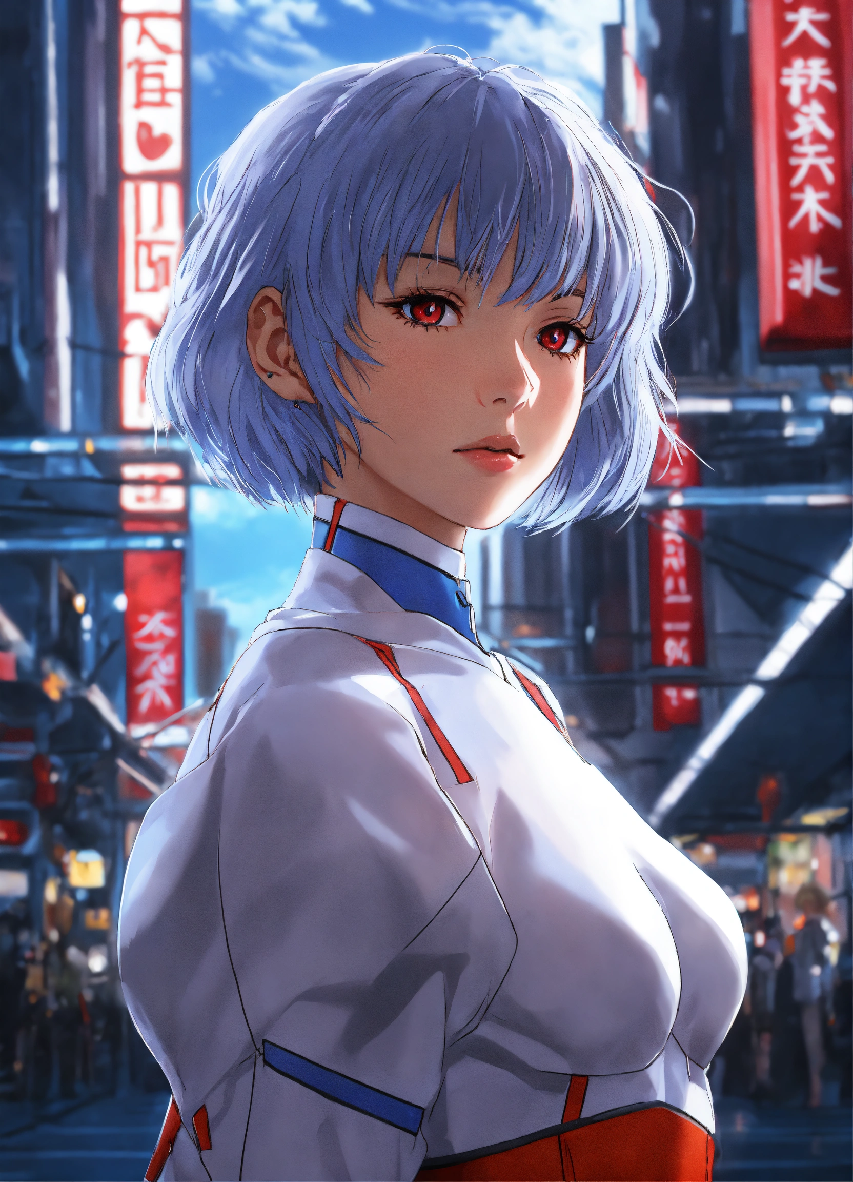 Lexica - Portrait of Rei Ayanami from Neon Genesis Evangelion, detailed ...