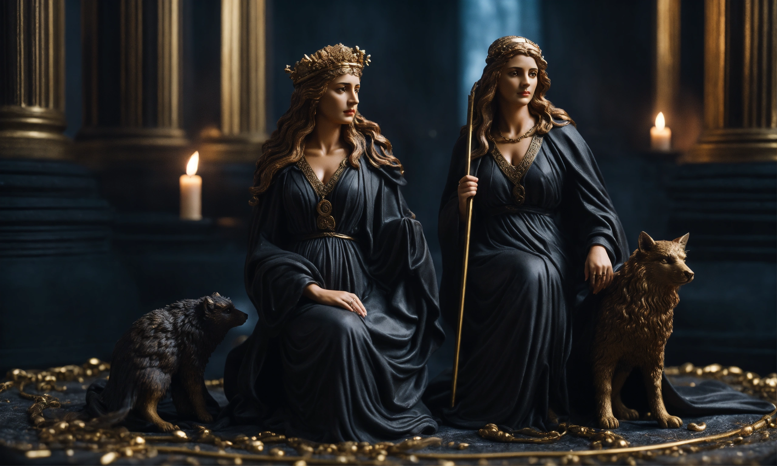 Lexica - Greek mythology, goddess Hecate with her middle-aged parents ...