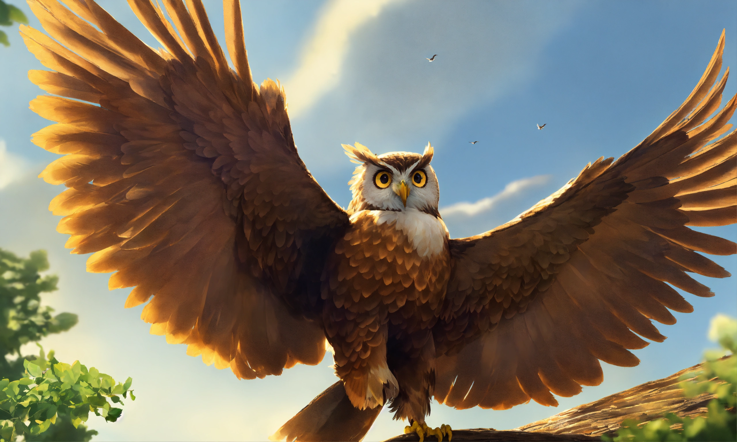 Lexica - One sunny morning, as Eli (small eagle)was perched on a branch ...