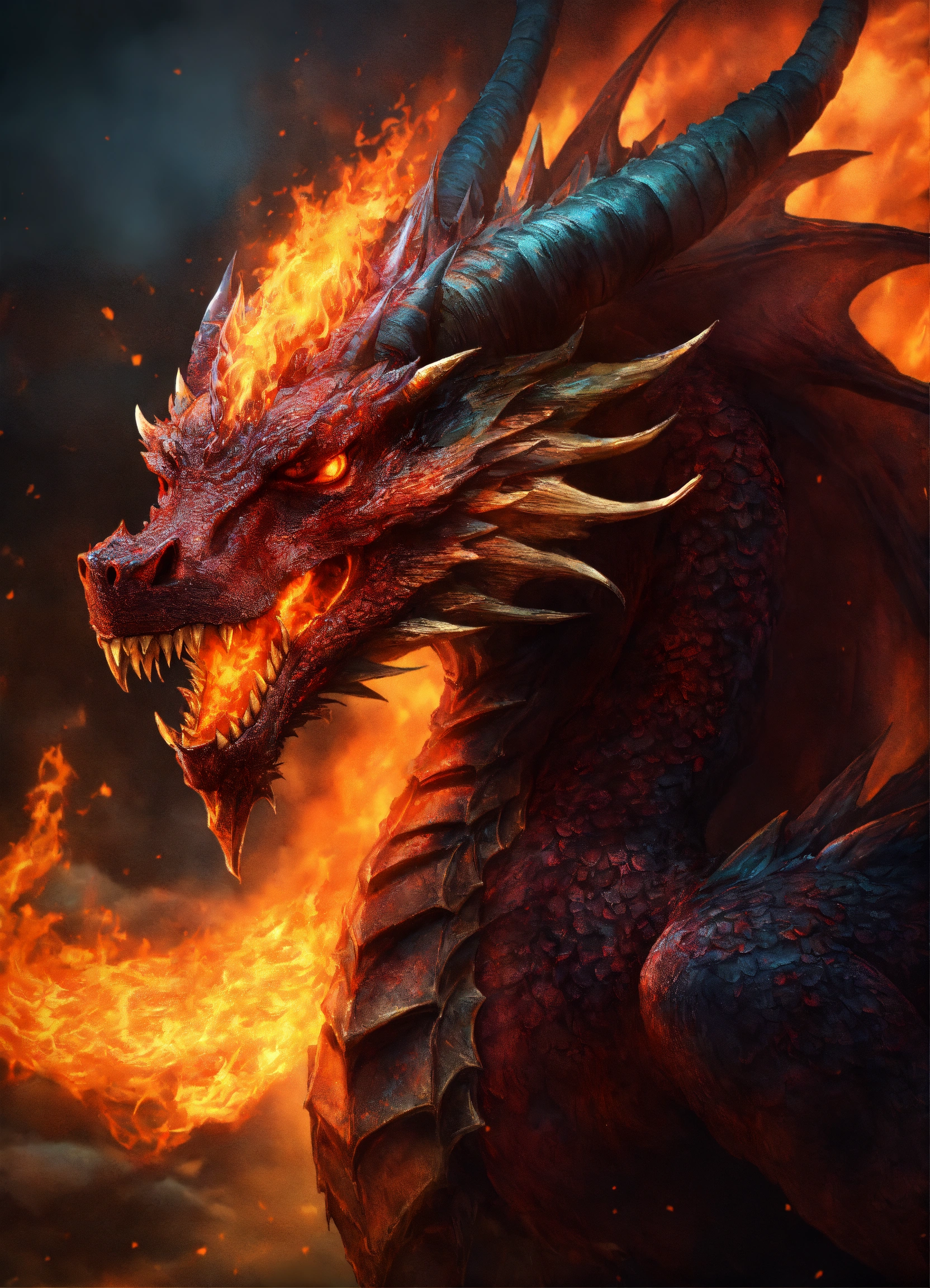 Lexica - A grotesque, demonic dragon, its fur matted and twisted and ...