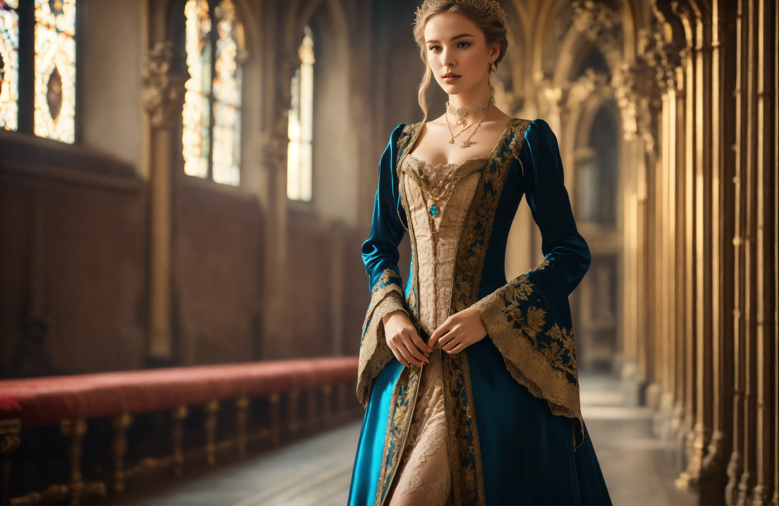 Lexica - Fine art portrait photography, medieval setting, full body ...