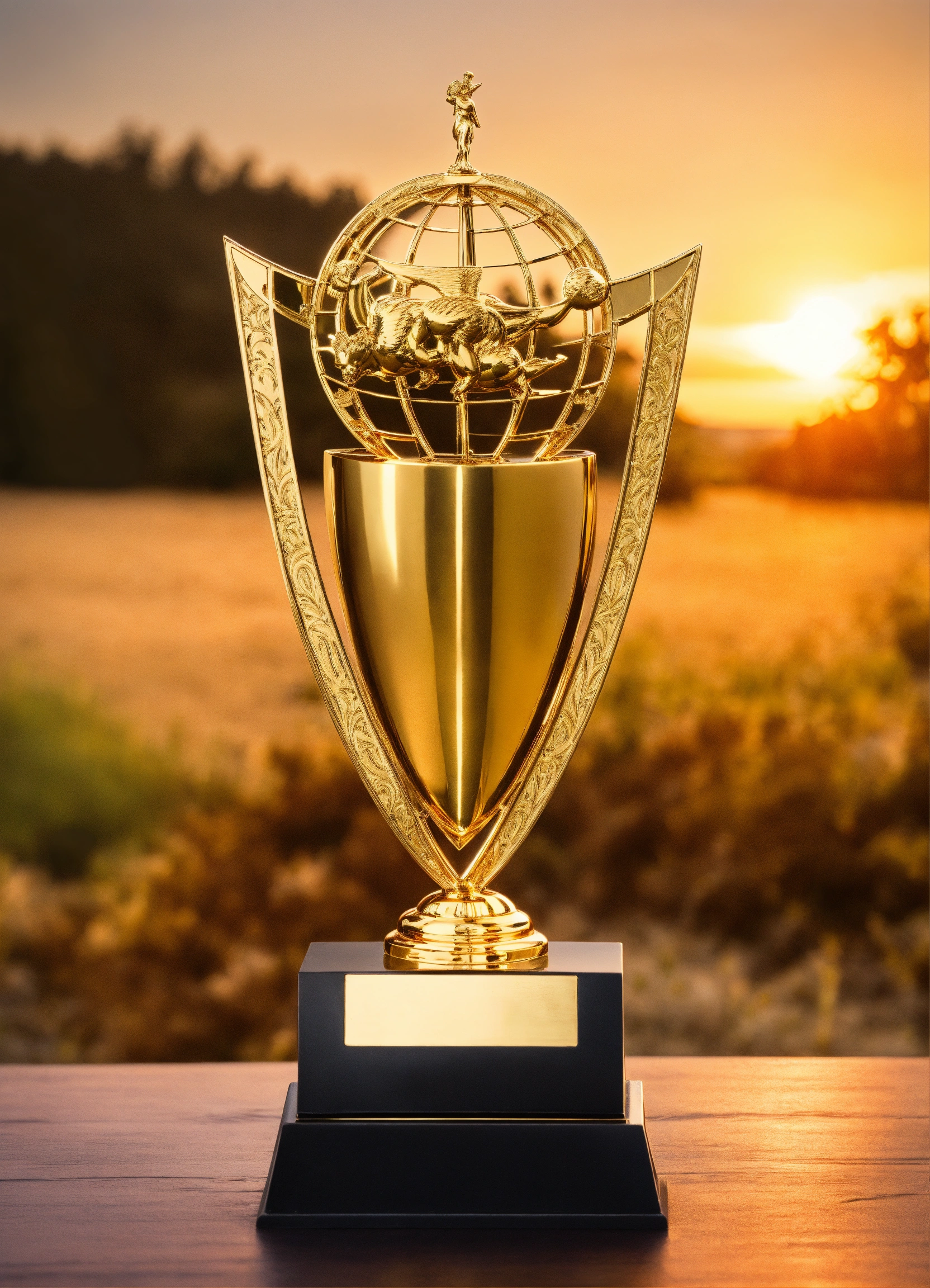 Lexica - Design a triumphant gold trophy award for precision that ...