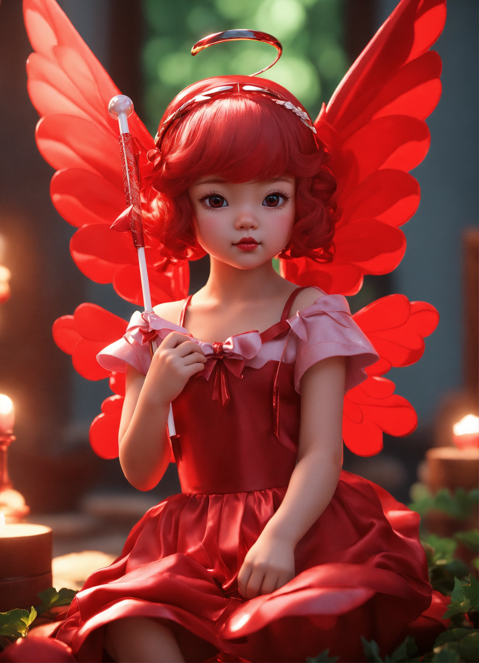 Lexica - Red cherubim cupid, in the style of kawaii aesthetic, unreal ...