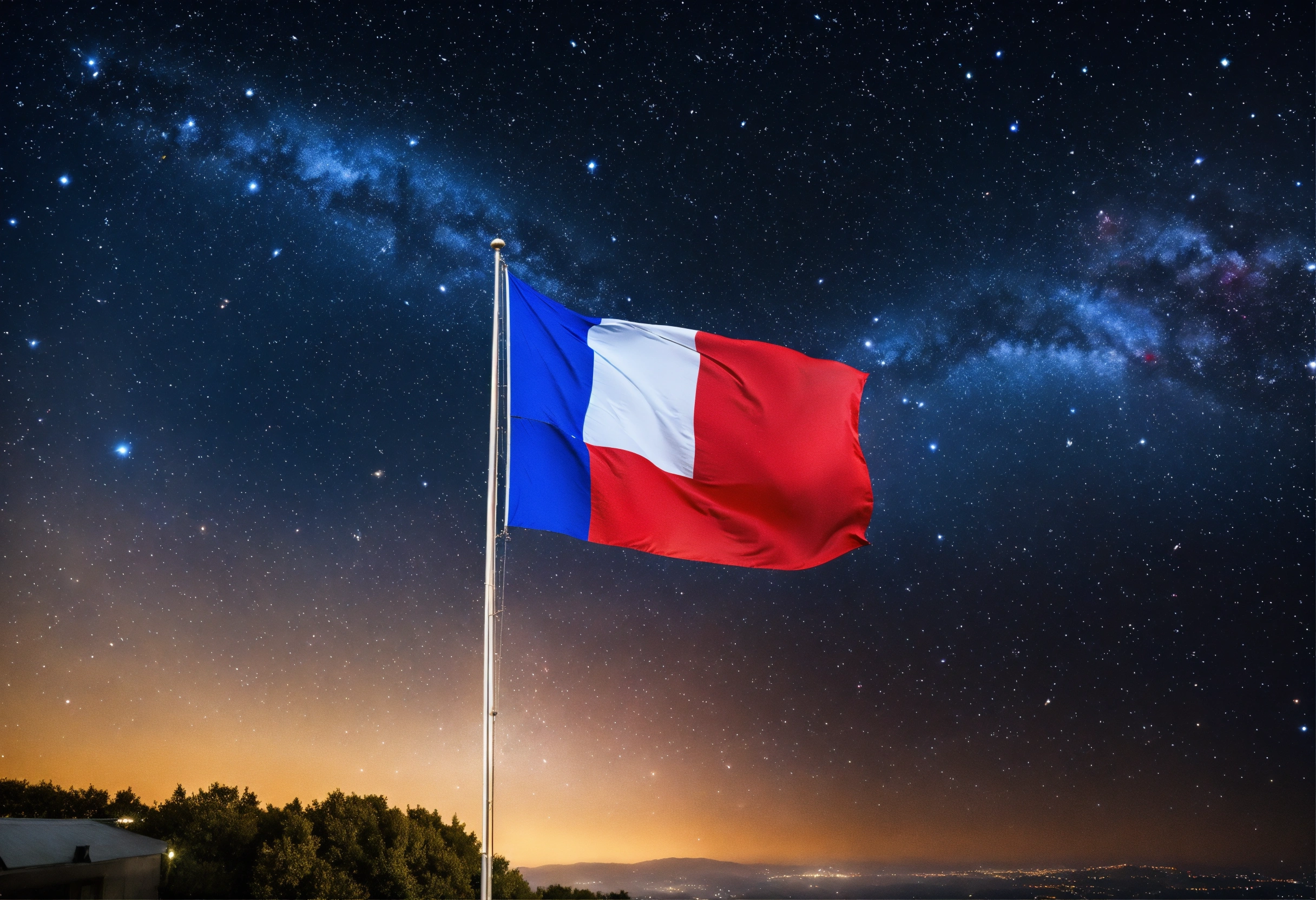 Lexica - Image of a flag of France flying horizontally in the air with ...
