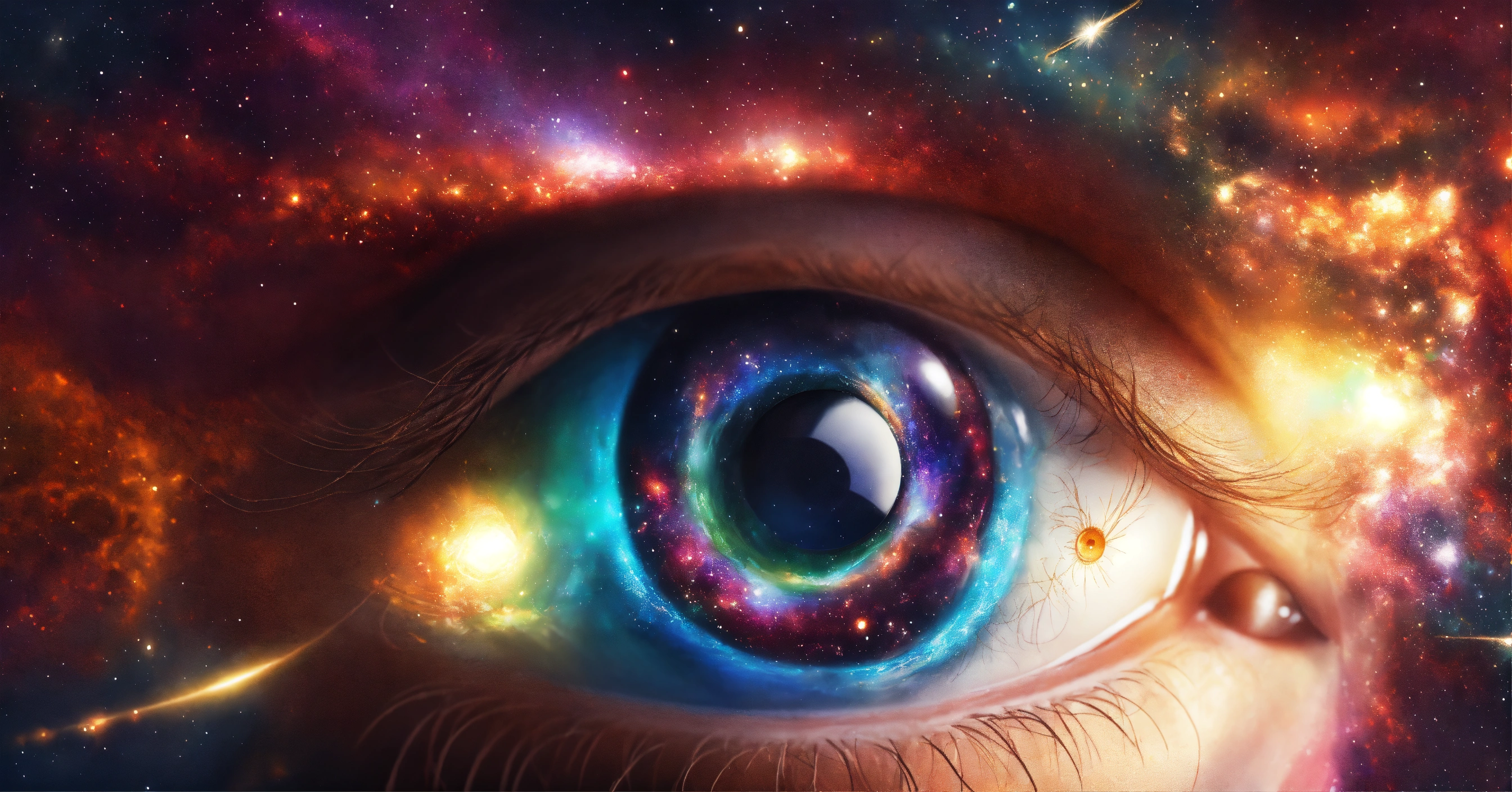 Lexica - Opening third eye, universe, space, 4k Colour, photo realistic