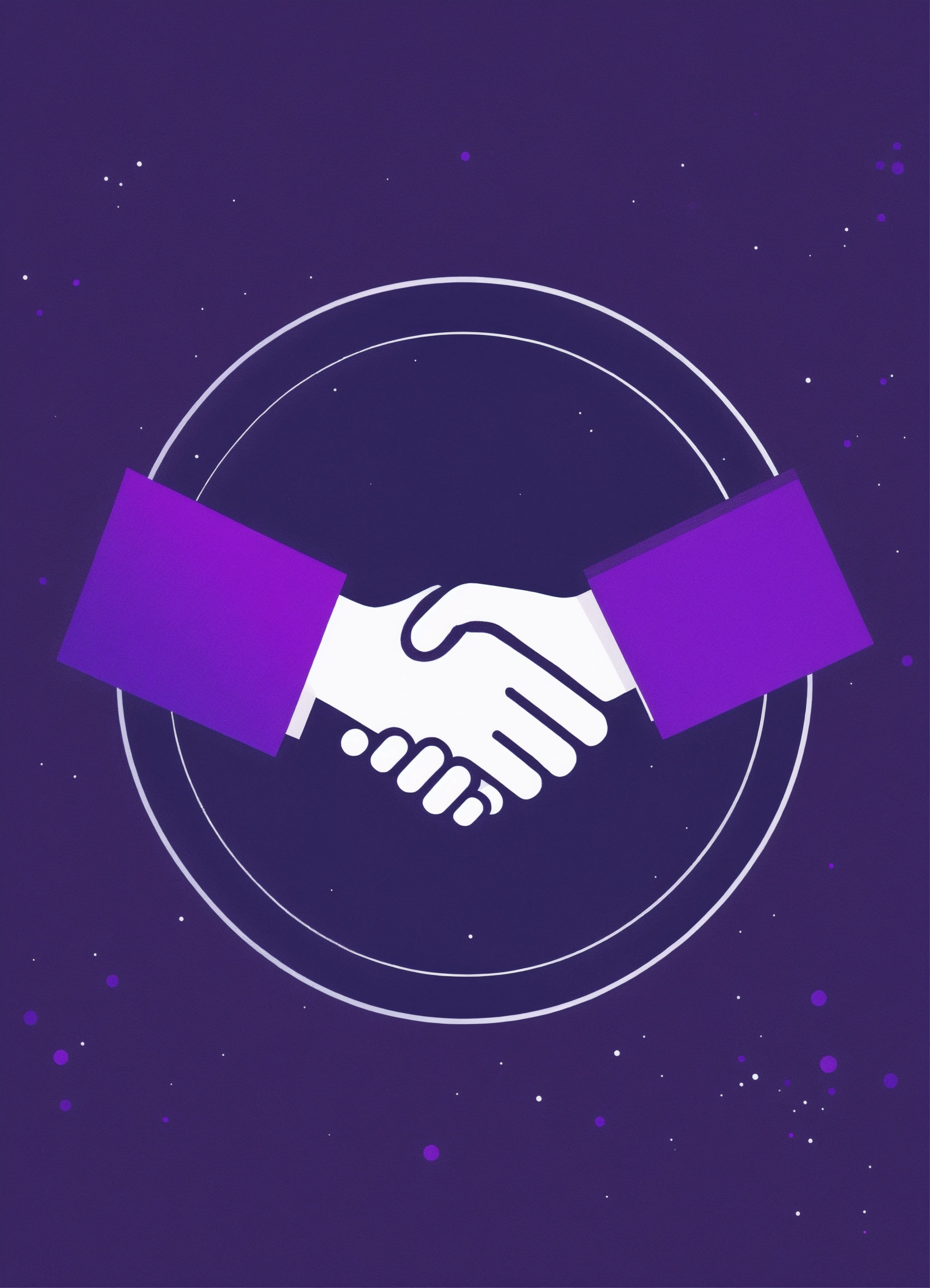 Lexica - An illustration of handshake, dark purple style, elegant ...