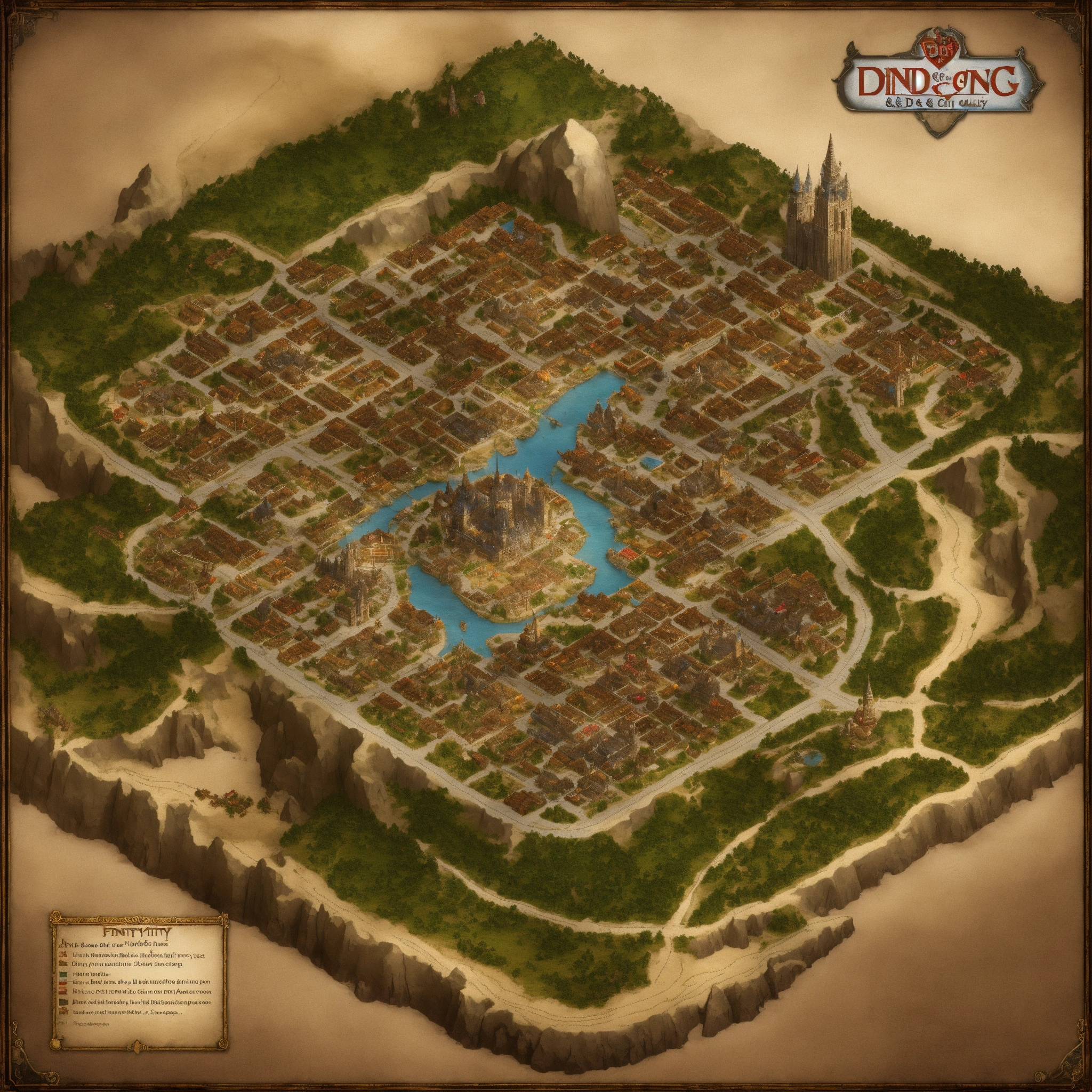 Lexica - Dnd city map. D&D, fantasy, cinematic, mapview
