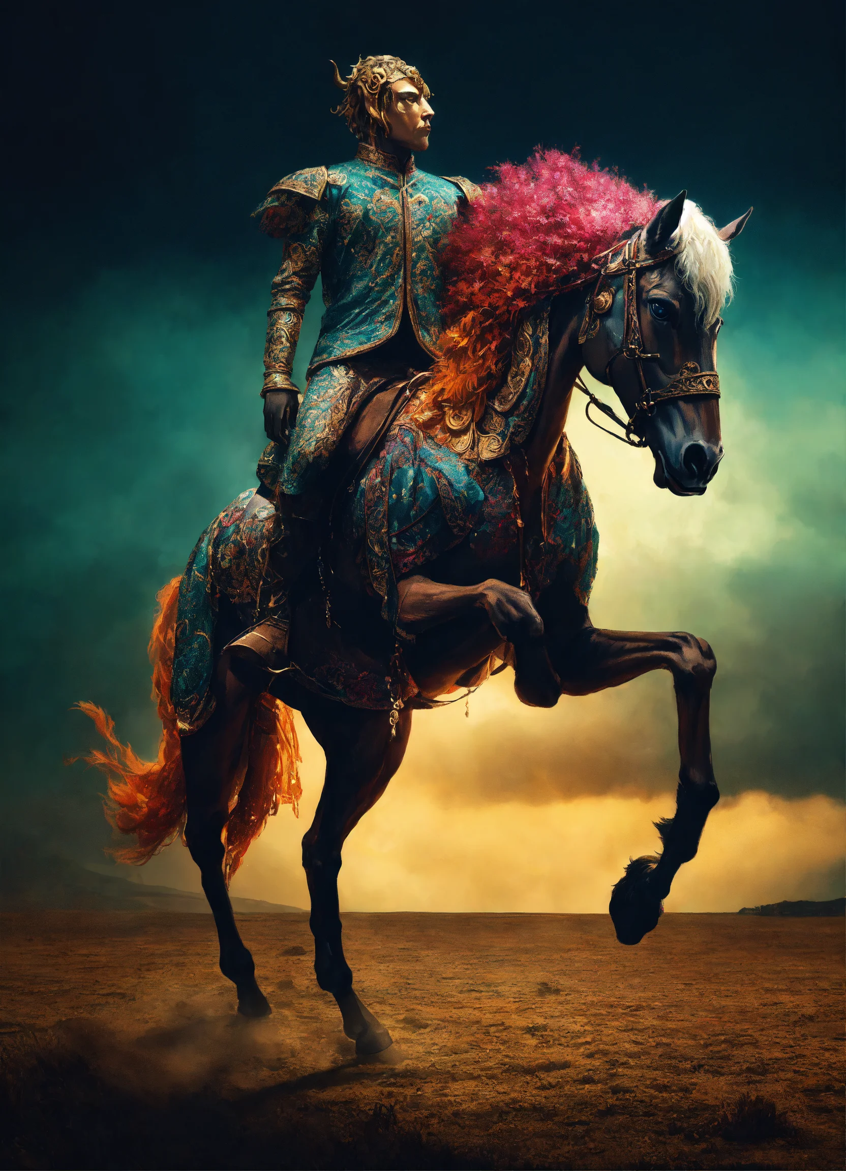 Lexica - Créature mythique, tête d'homme, jambes de cheval, surrealism ...