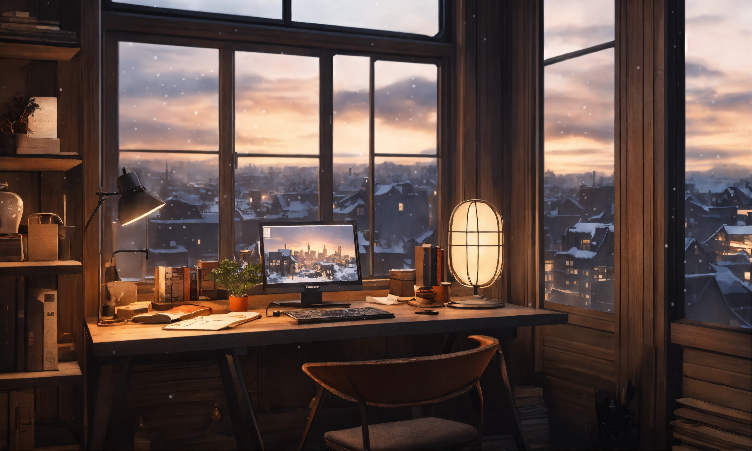 Lexica - Study room in apartment stockholm, studio ghibli, centered ...