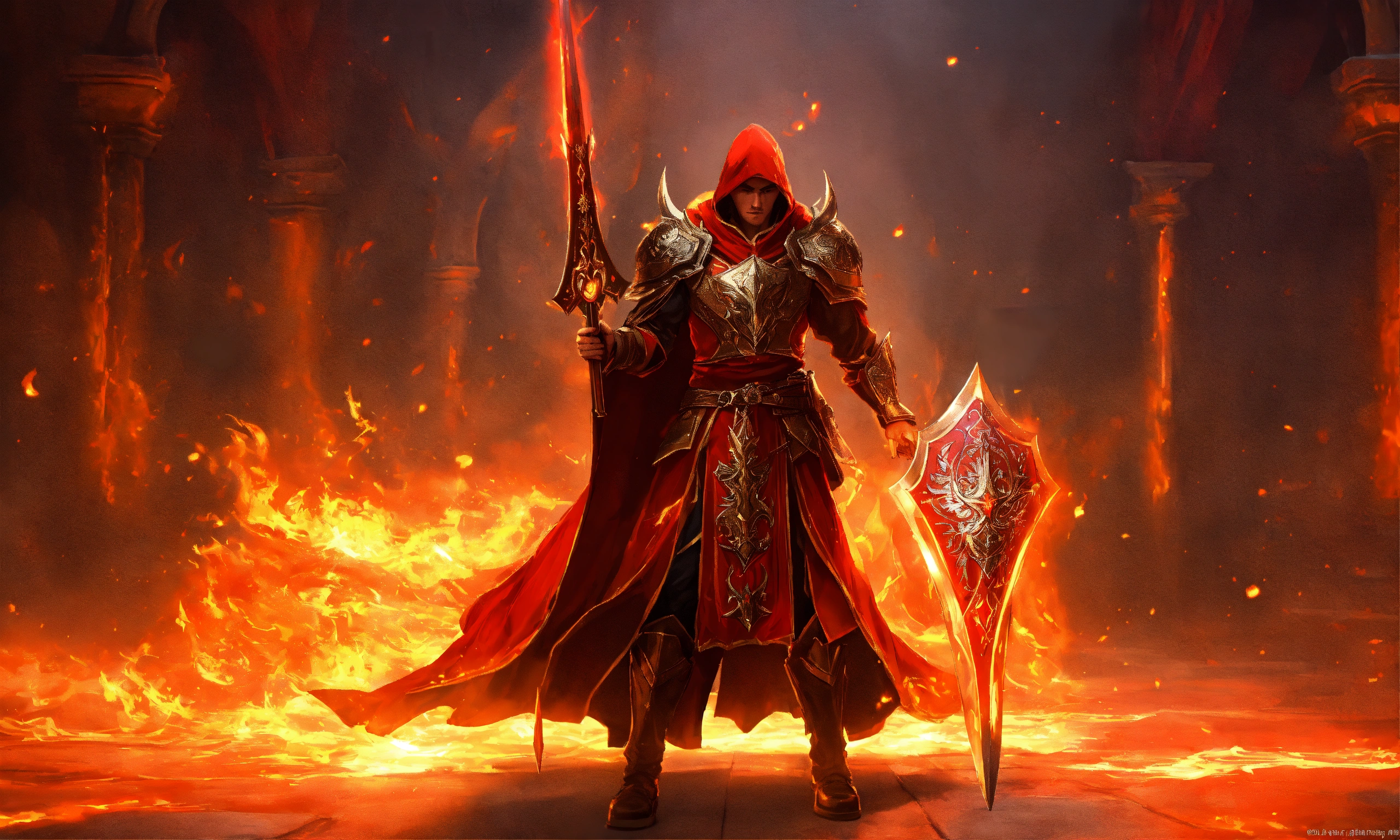 Lexica - Fire shield, shield made of flames, magical shield, magical ...