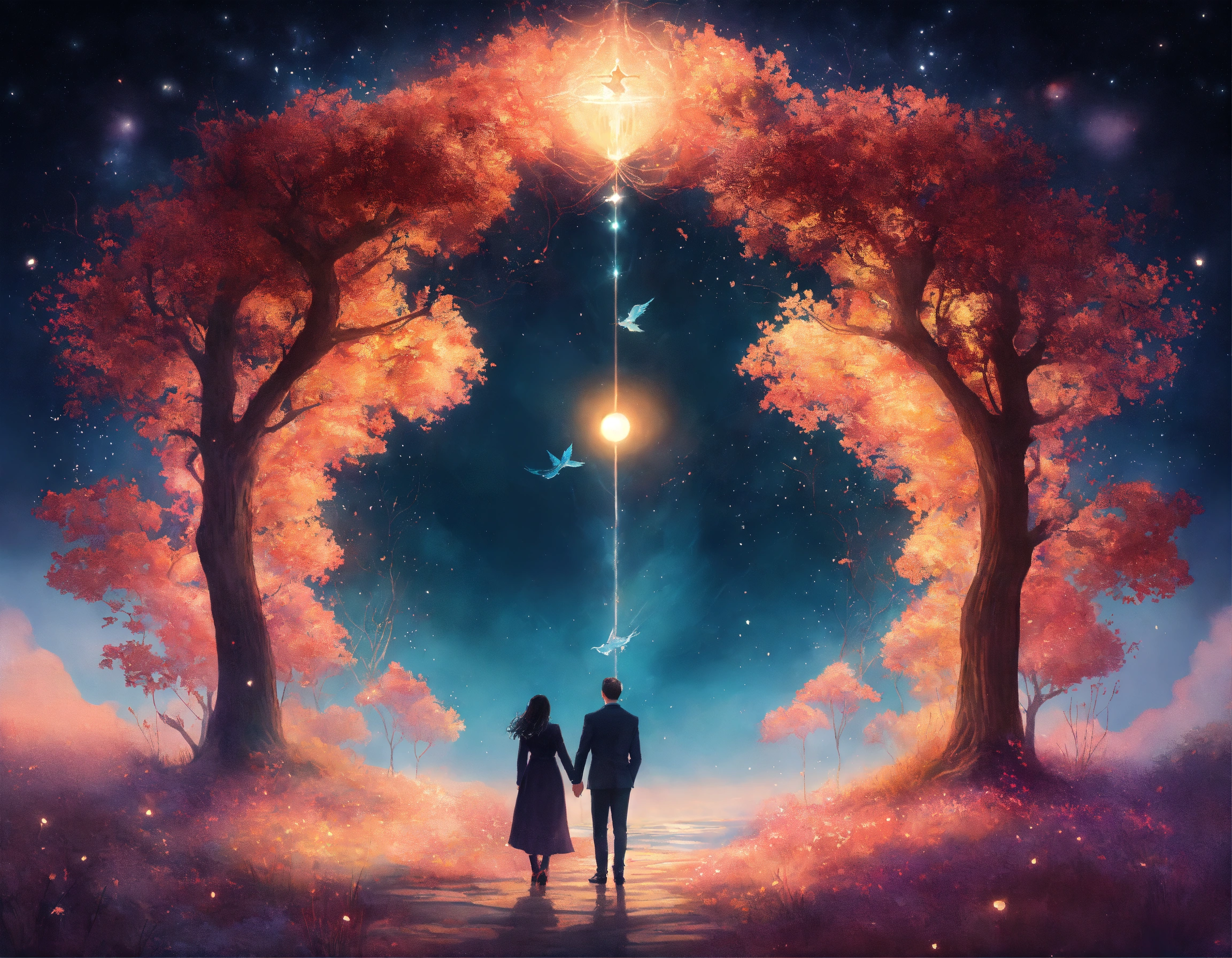 Lexica - "Create an ethereal and magical illustration representing two ...