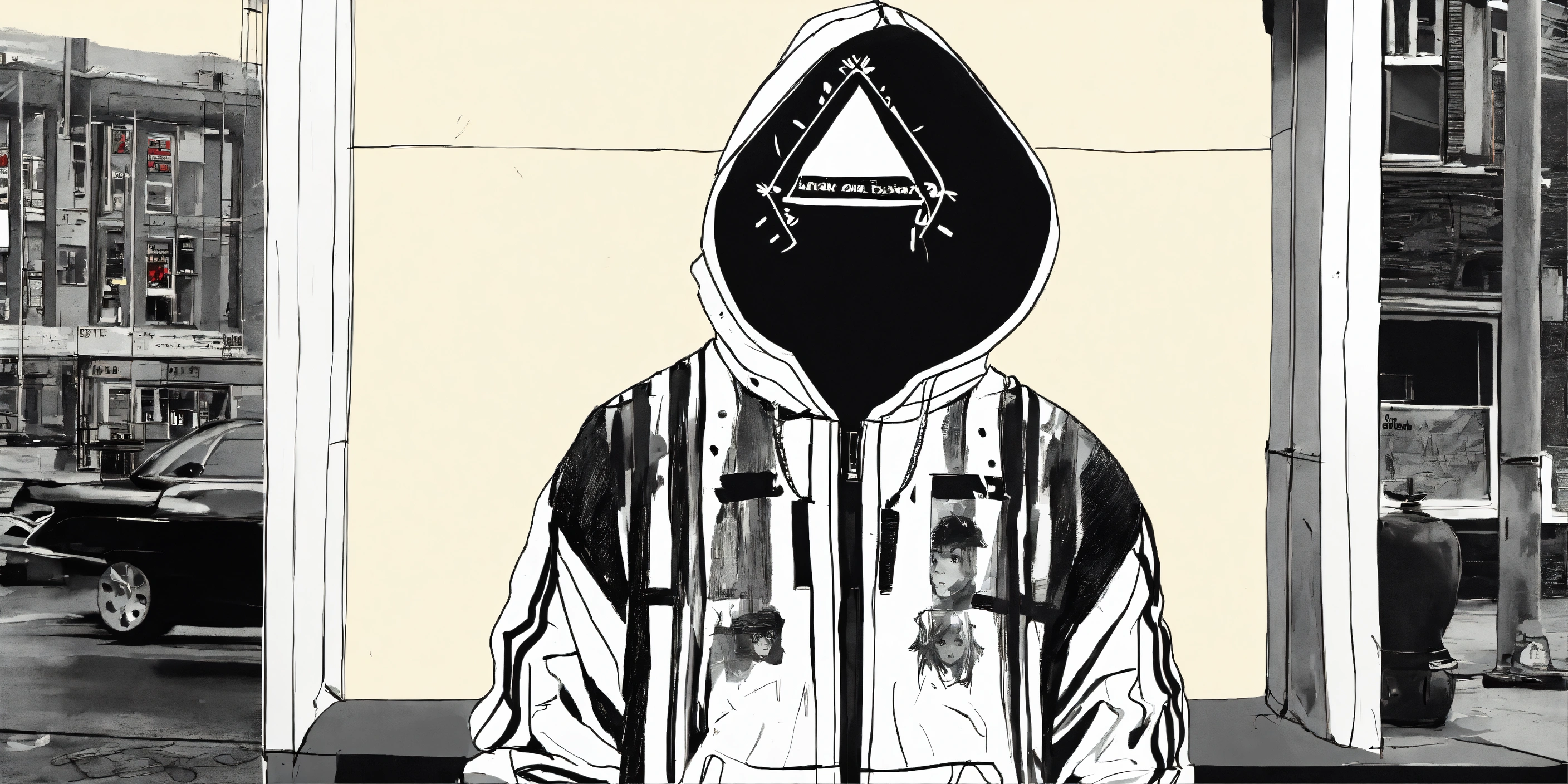 Lexica - A minimalistic childrensbook like drawing in black and white ...