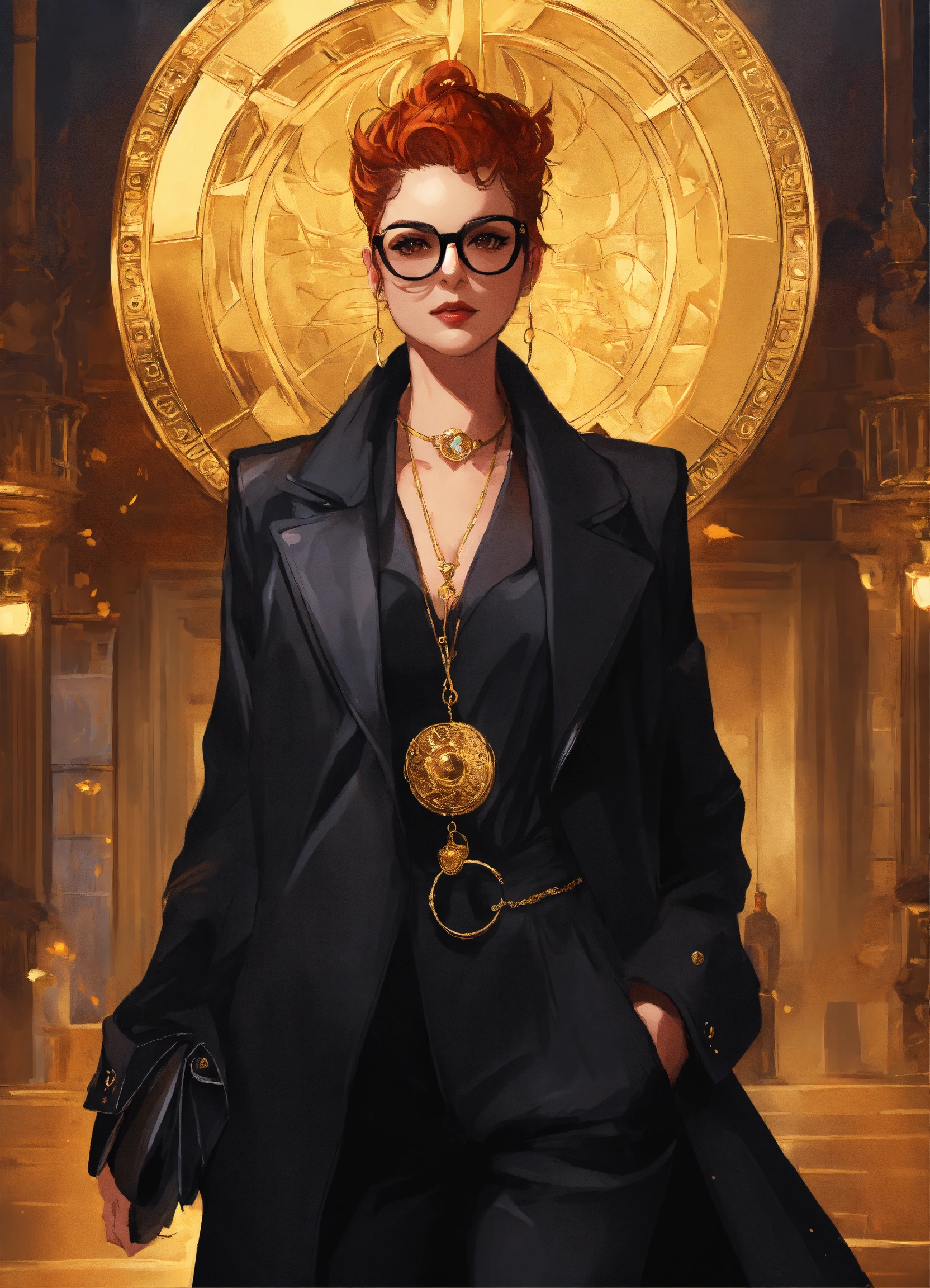 Lexica - Good omens as woman, female Crowley wearing black clothes suit ...