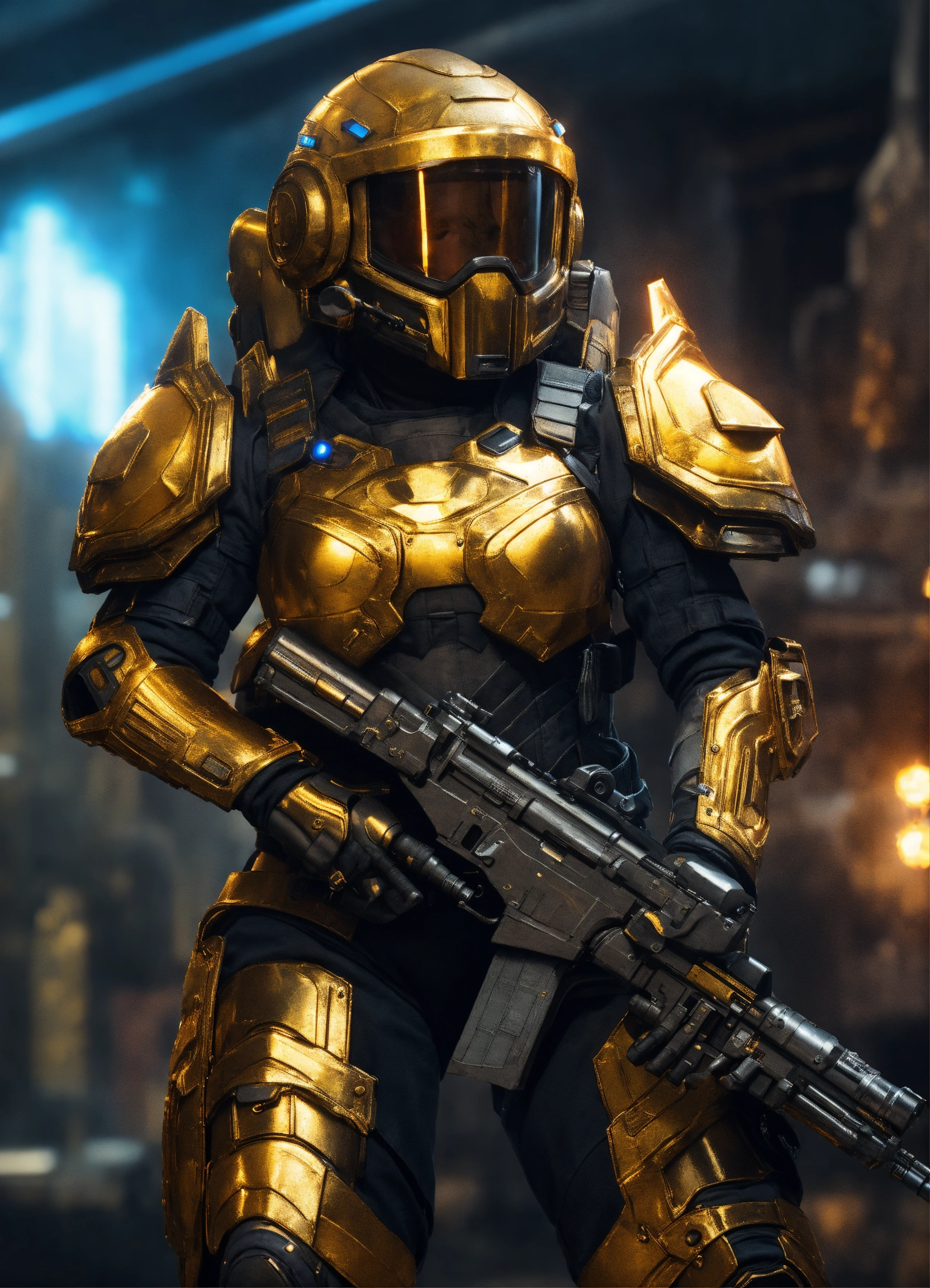 Lexica - Full body of a dwarf sci fi soldier wearing heavy sci fi ...