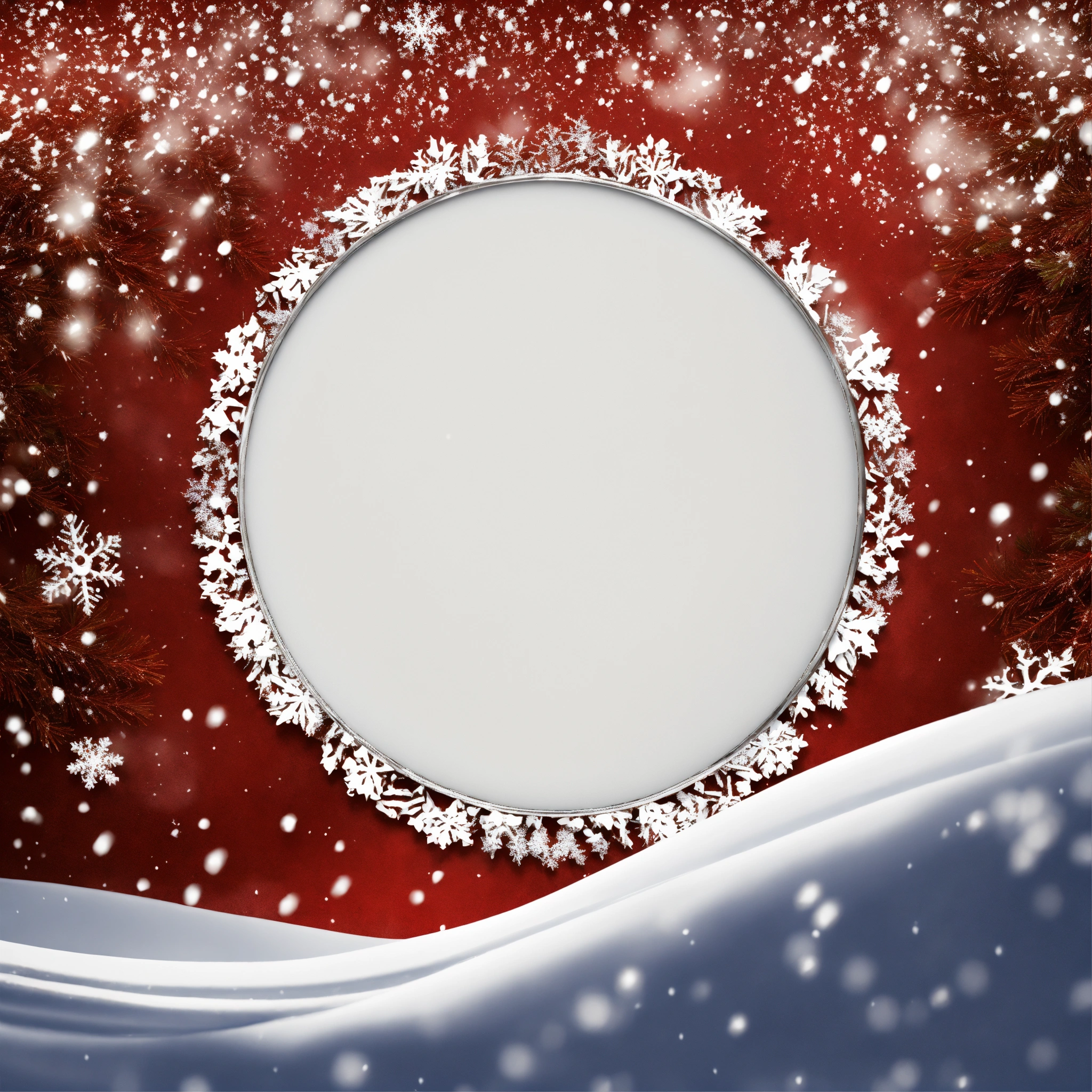 Lexica - Create a slim metallic snow white winter round border in a ...