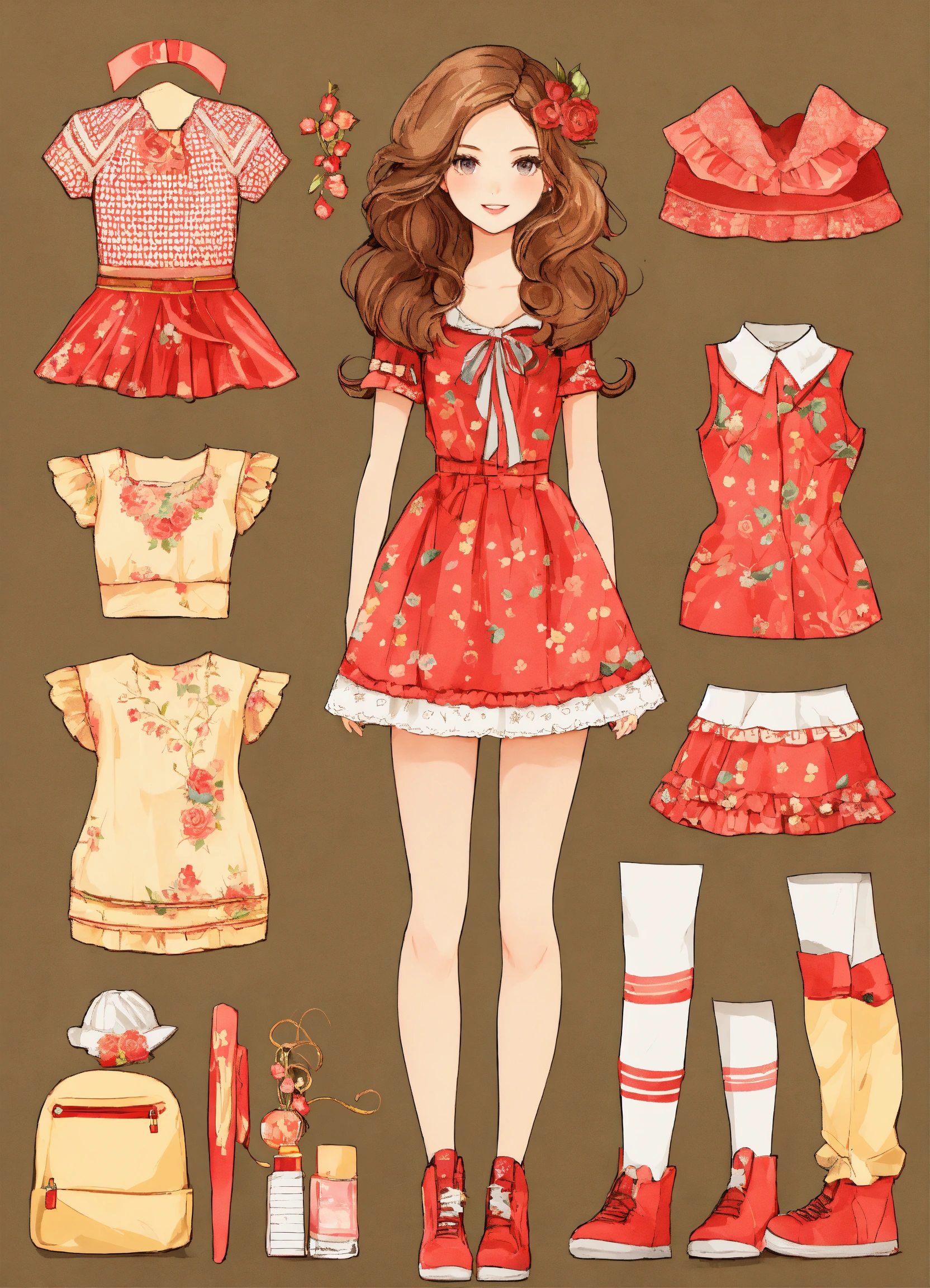 Lexica - Paper doll style, beautiful girl, full body, detailed