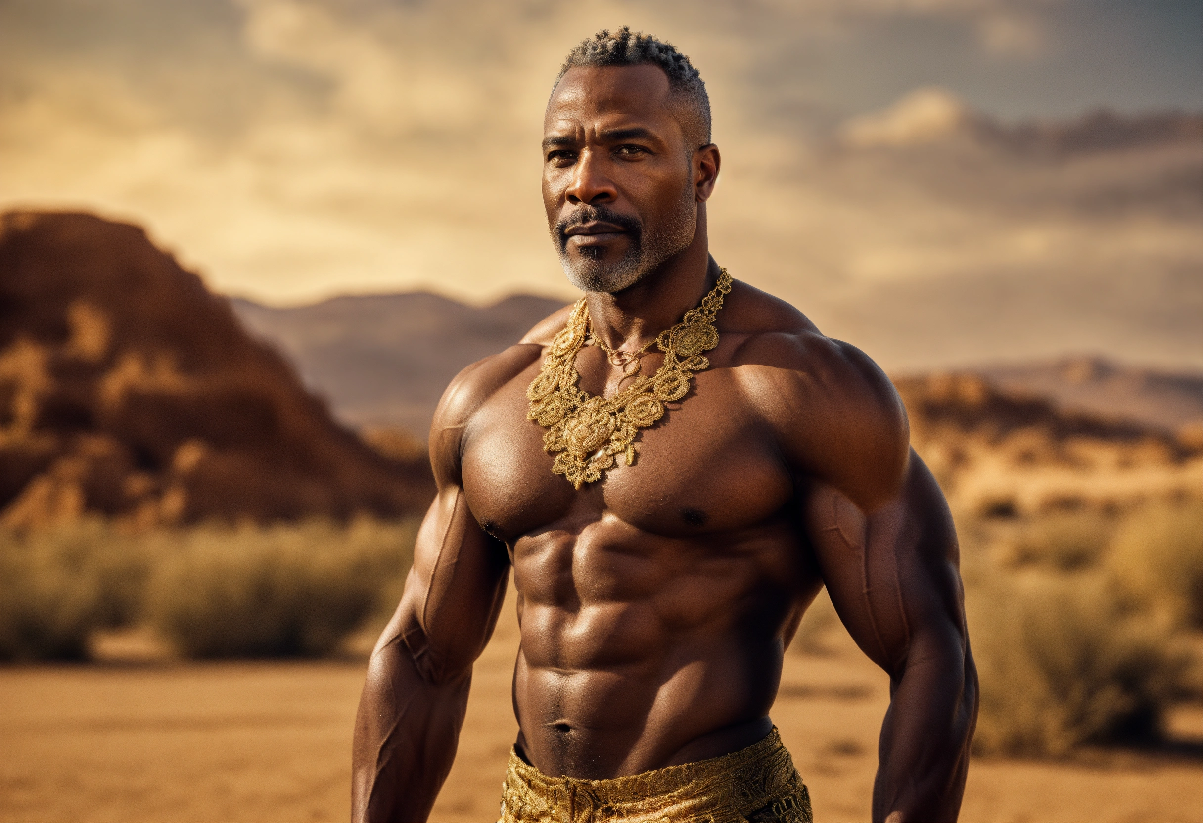 Lexica - Full body shot of a stunningly handsome middle age African man ...