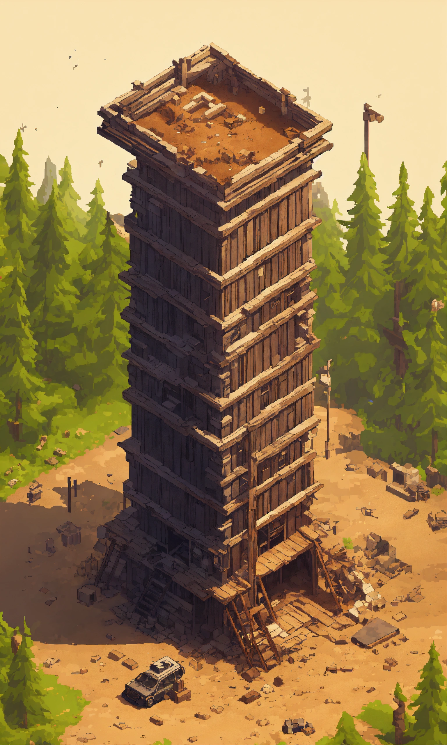Lexica - Short, Plain, Level one Lone tower of a badly constructed ...