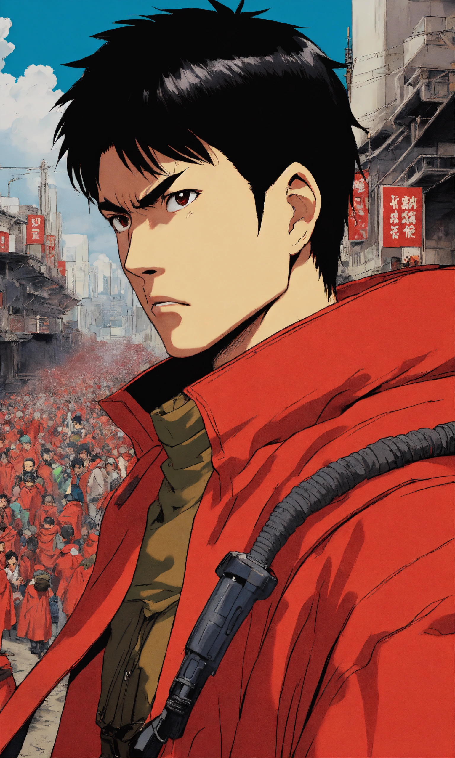 Lexica - Kaneda, character from the movie Akira, in the foreground with ...