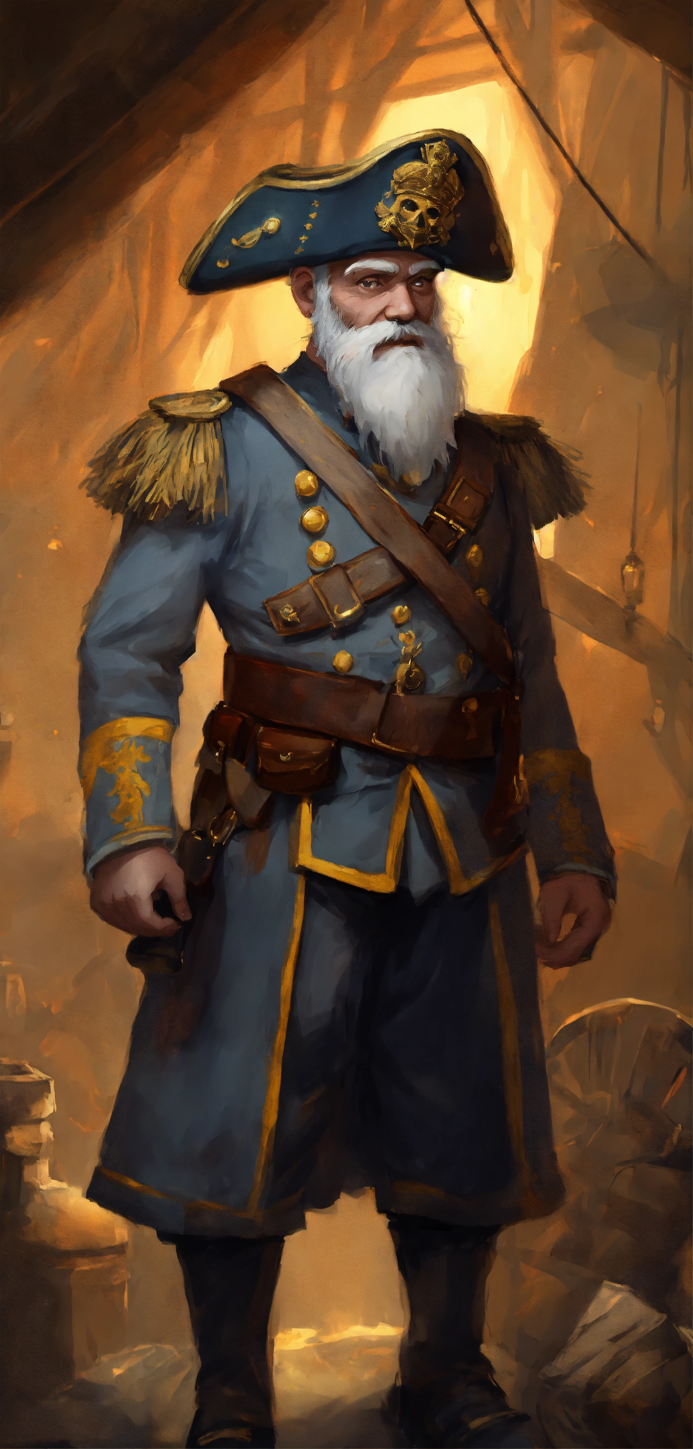 Lexica - Grey skinned dwarf with white beard zombie, wearing 17th ...