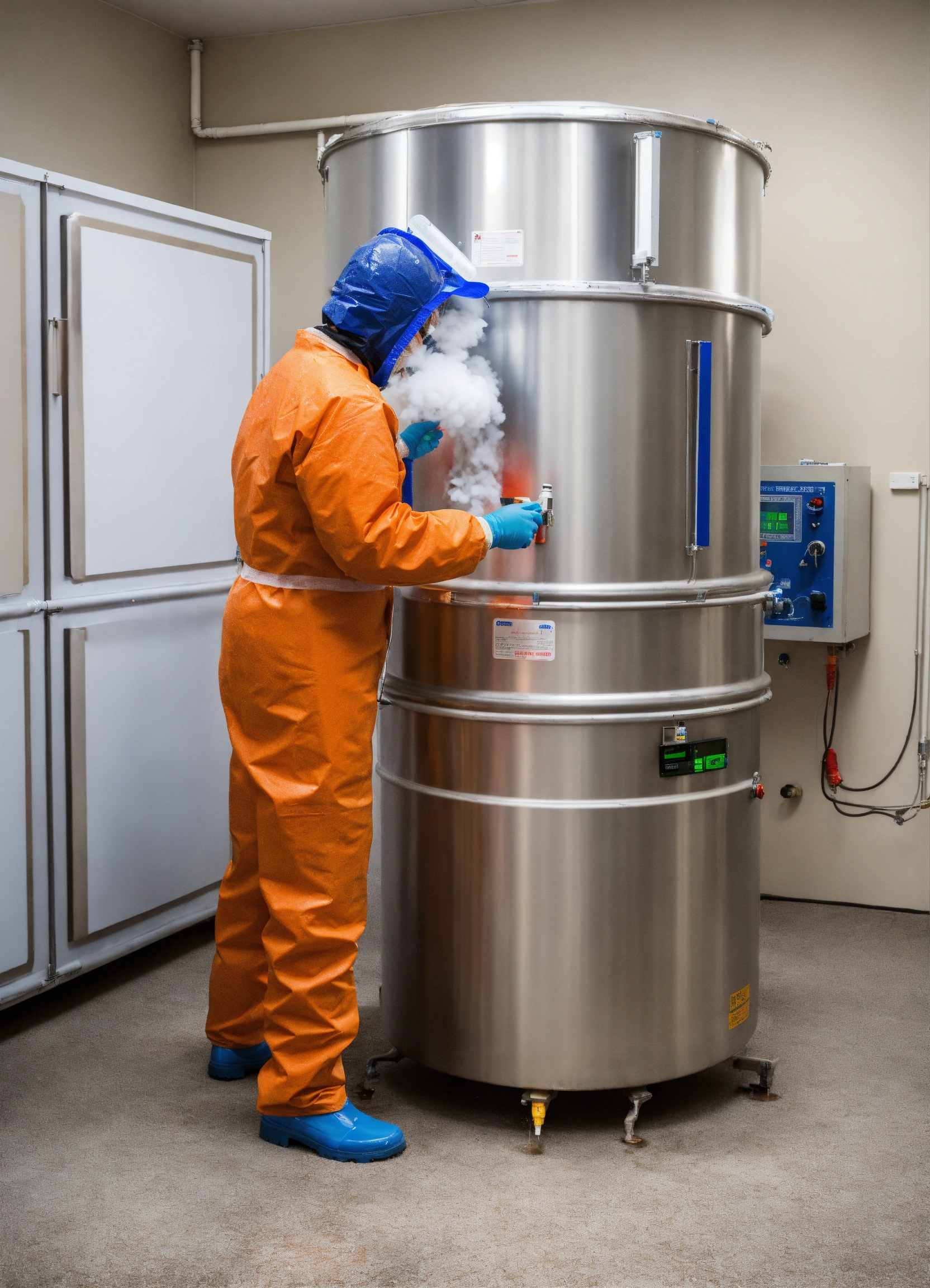 Lexica - Picture fomr a cell-bank removing trys from liquid nitrogen ...