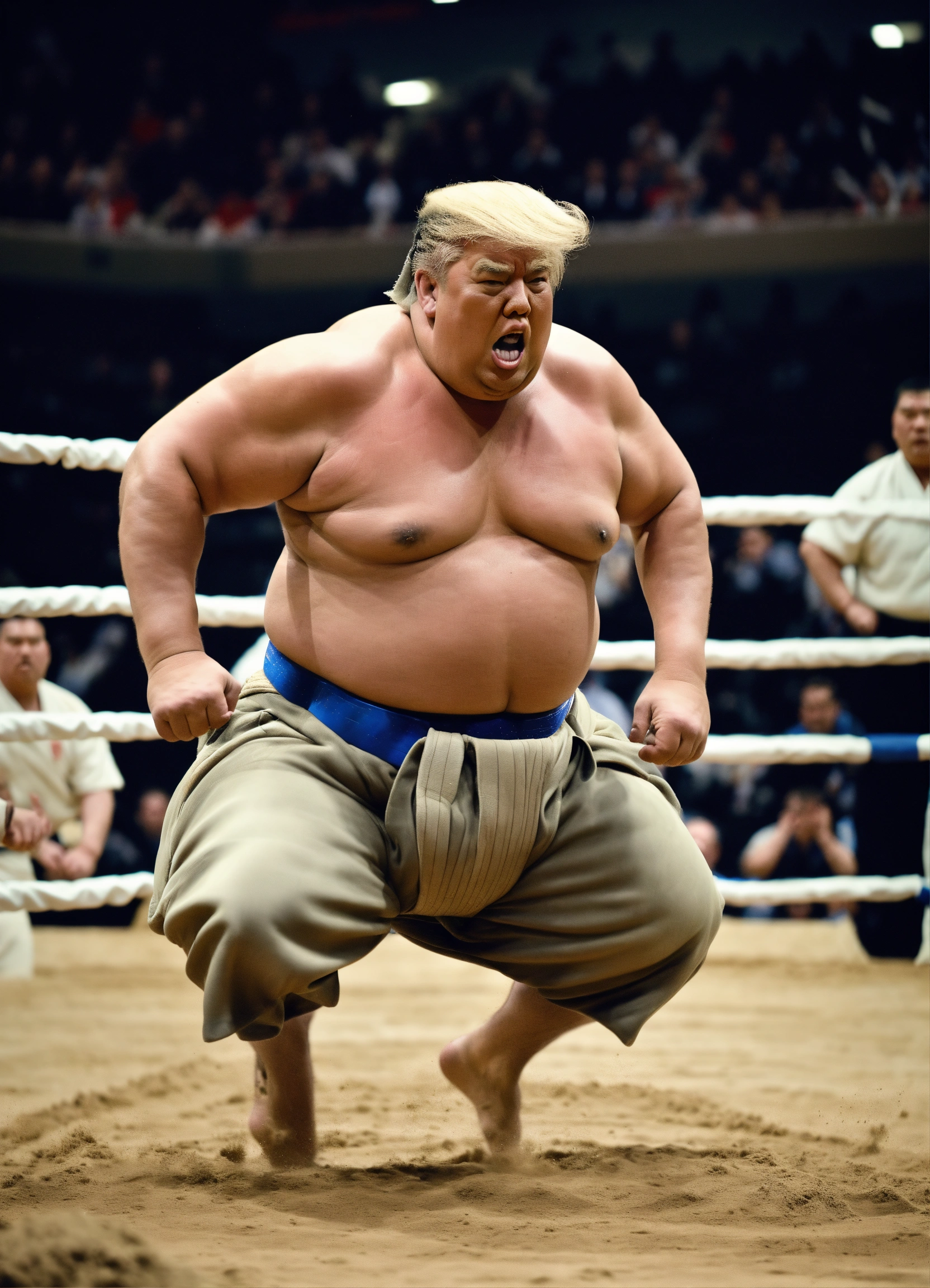 Lexica - Sumo wrestler Donald Trump in the arena, sports ((action shot ...