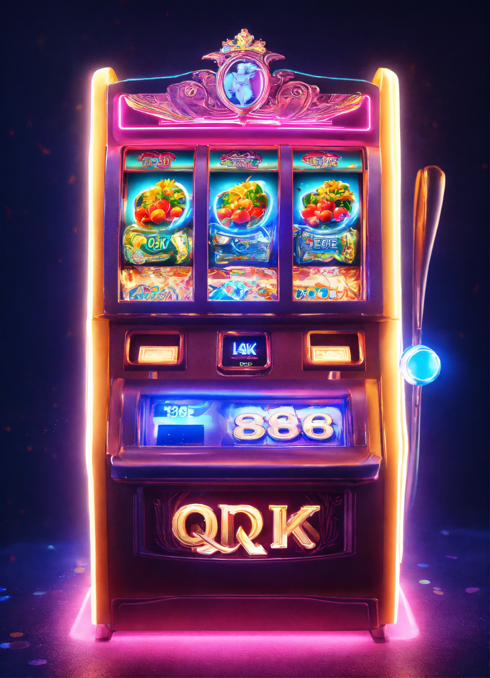 Lexica - Cutie，3D realistic Q version poseidon ，slot machine 8k with ...