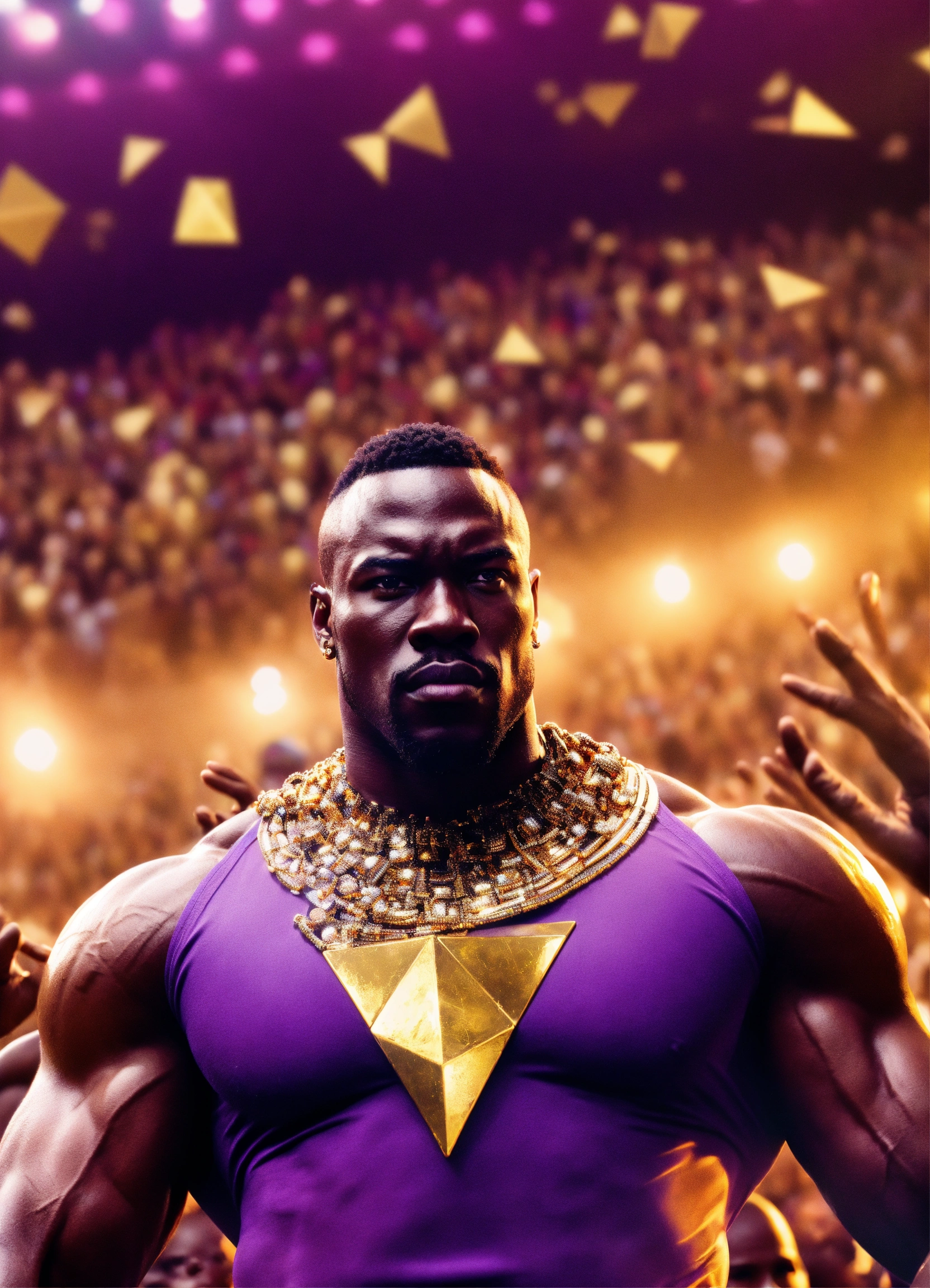 Lexica - An image of a huge bodybuilder-capped African superhero ...