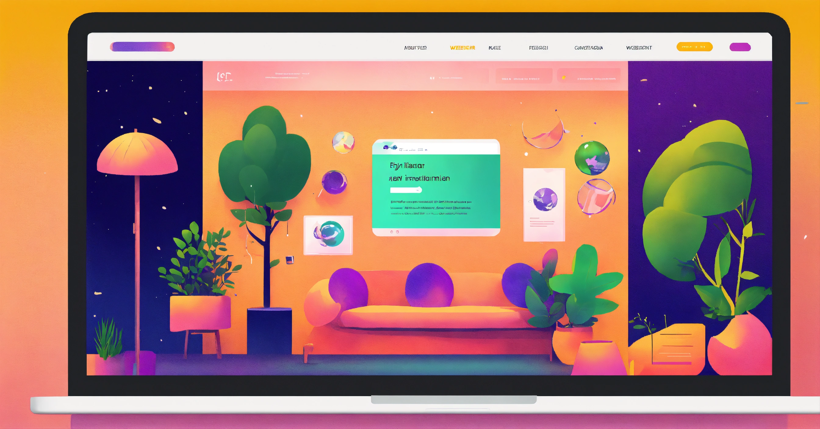 Lexica - Website design. simple flat gradient illustration. jade