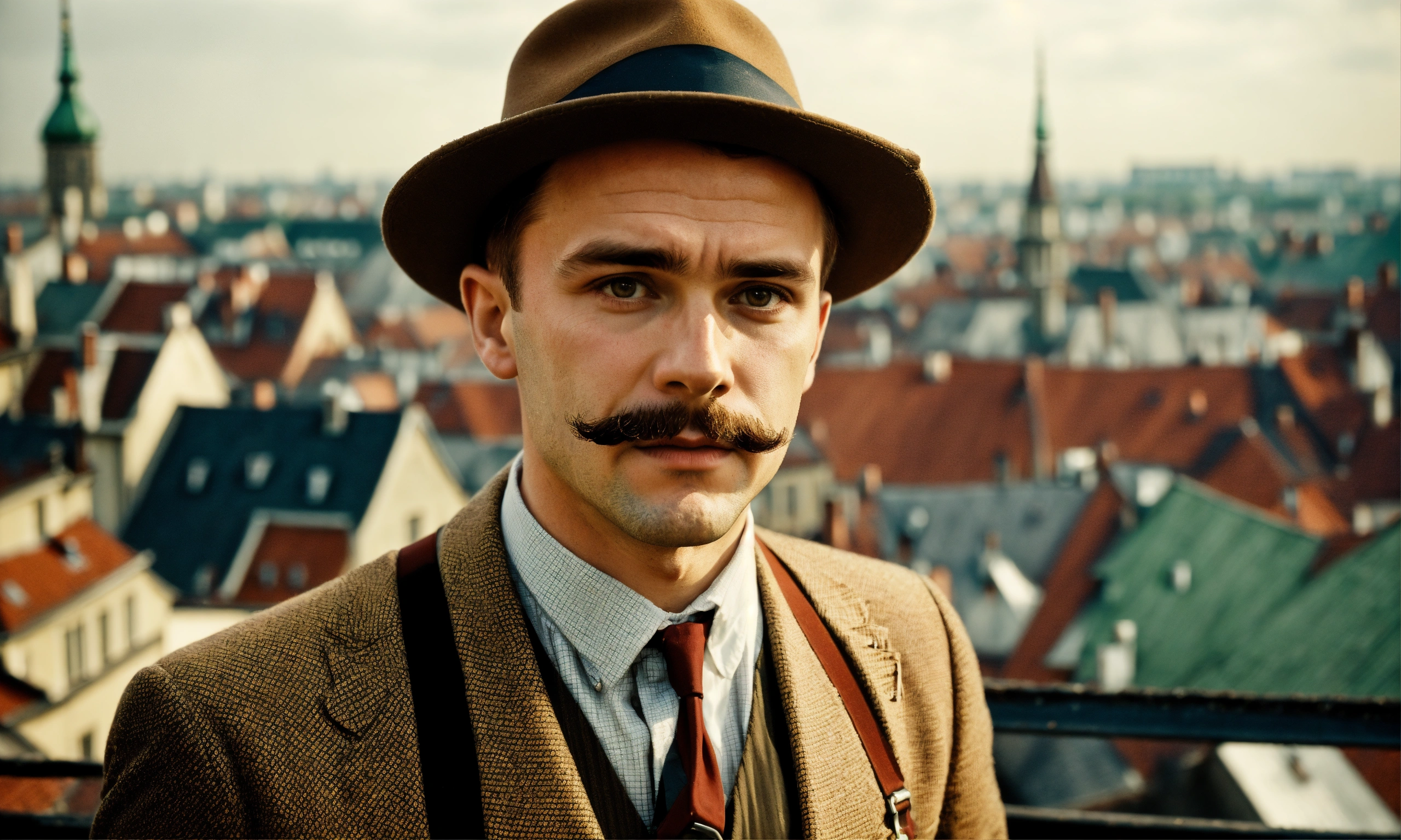 Lexica - Retro man, Retro warszawa 1920-1930, man, on top on the roof ...