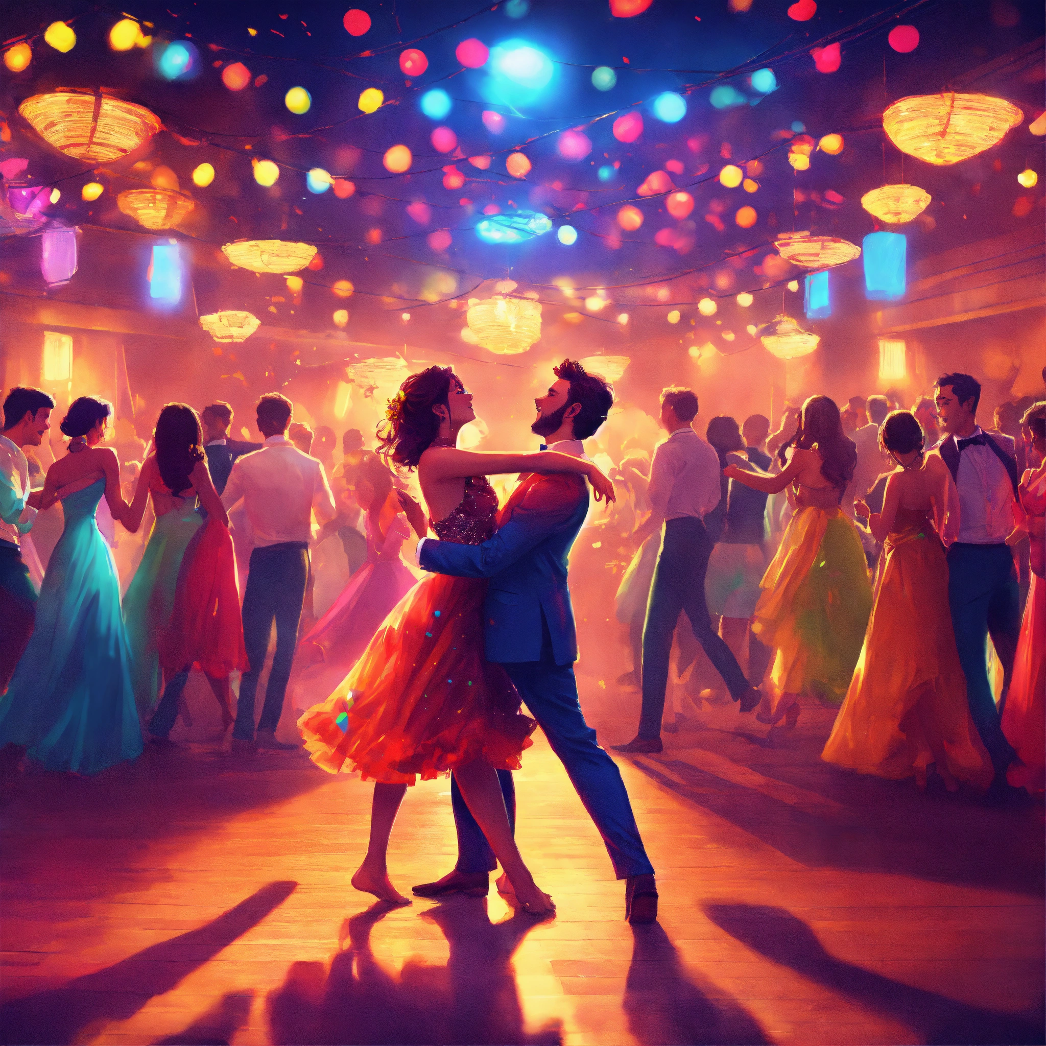 Lexica - Colorful art of crazy prom dance 8k wallpaper, barefoot