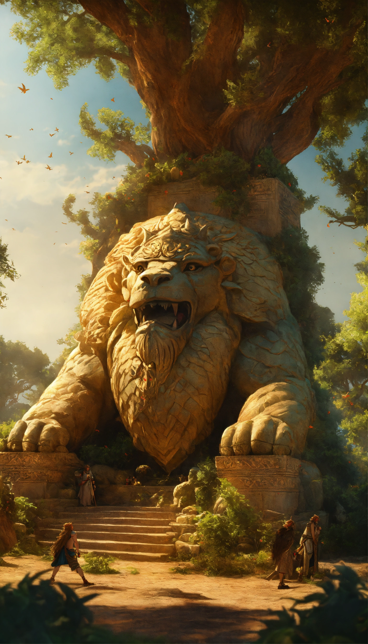 Lexica - Sumerian king Gilgamesh kills the monster Humbaba, who lives ...